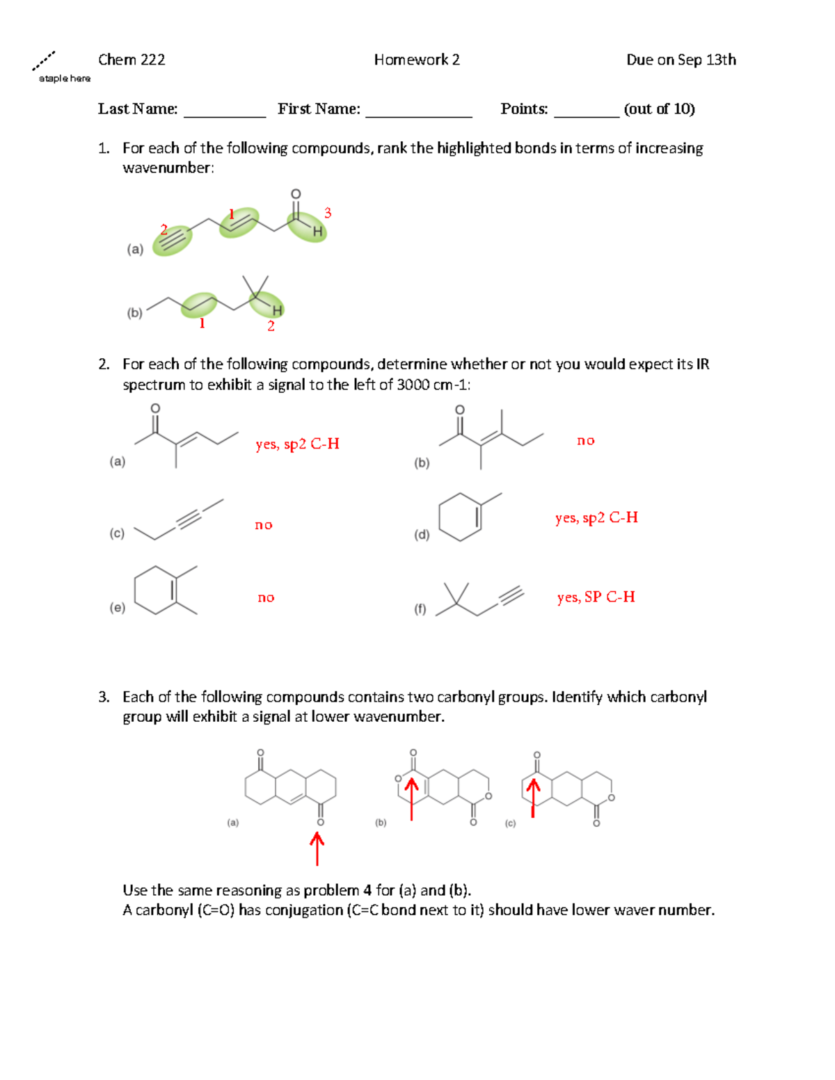 Homework 2 Answer - Chemistry 200 Assignments - Compounds And Bonds ...