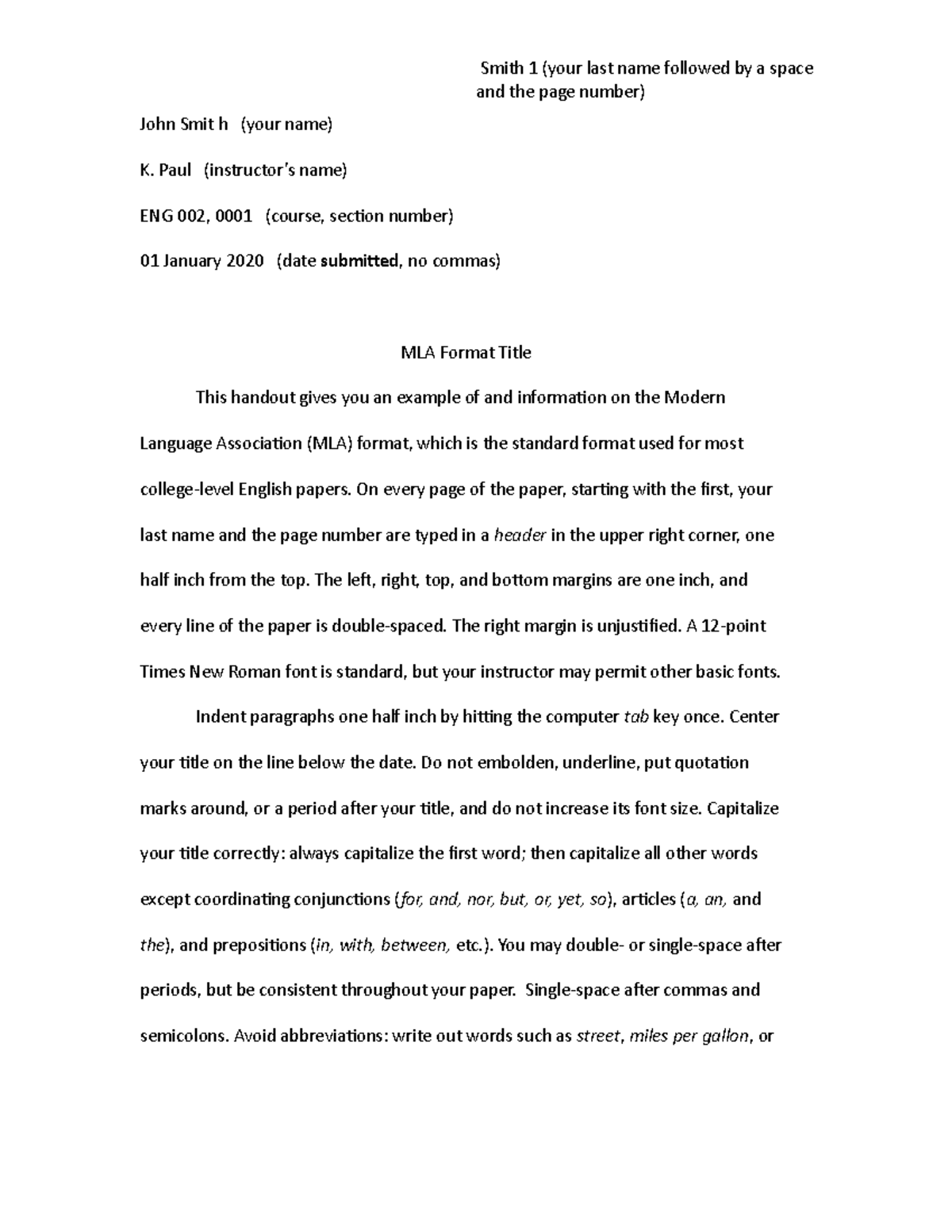 MLA formatting - learning how to write academic essay using MLA format ...