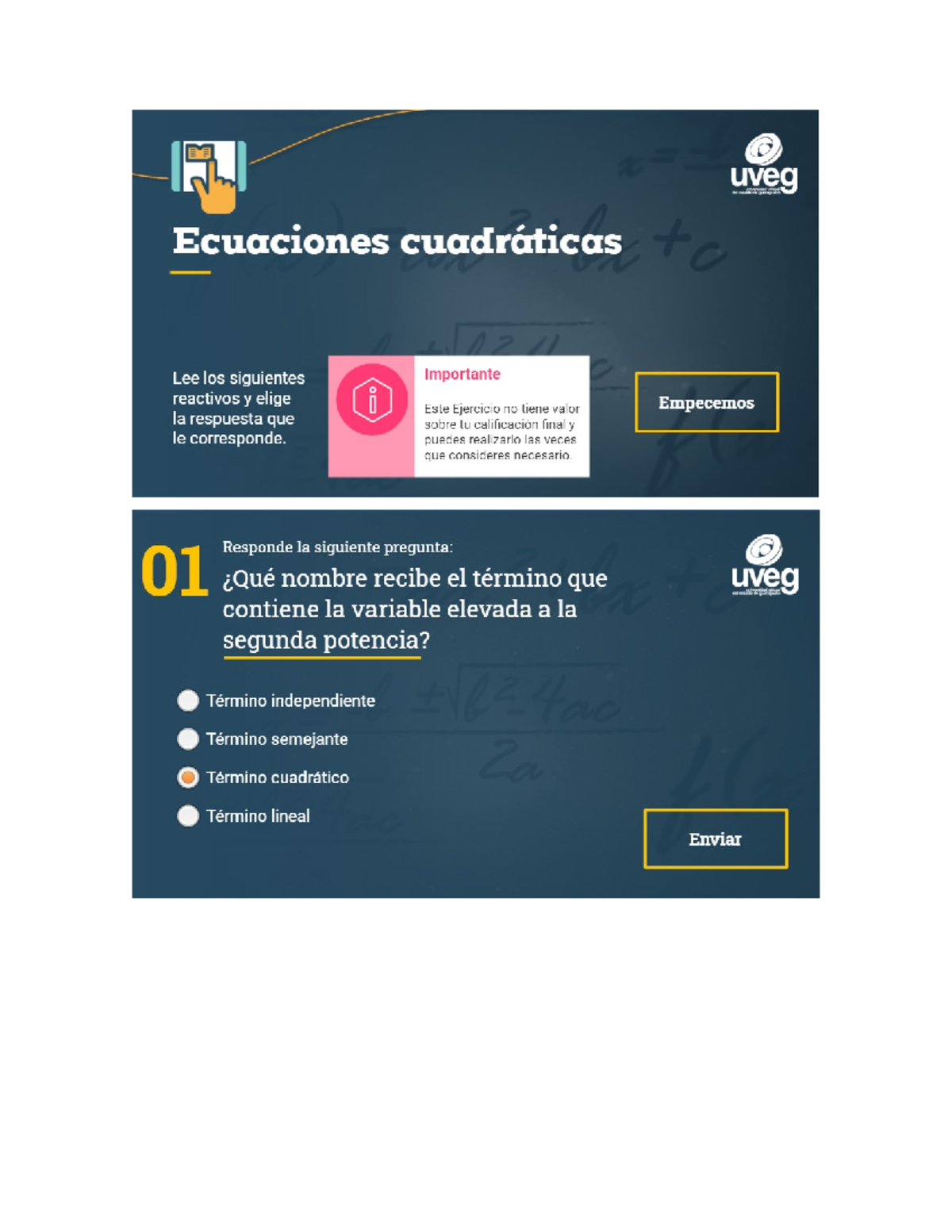 L3 Ejercicio Ecuaciones Cuadraticas - Algebra II - Studocu