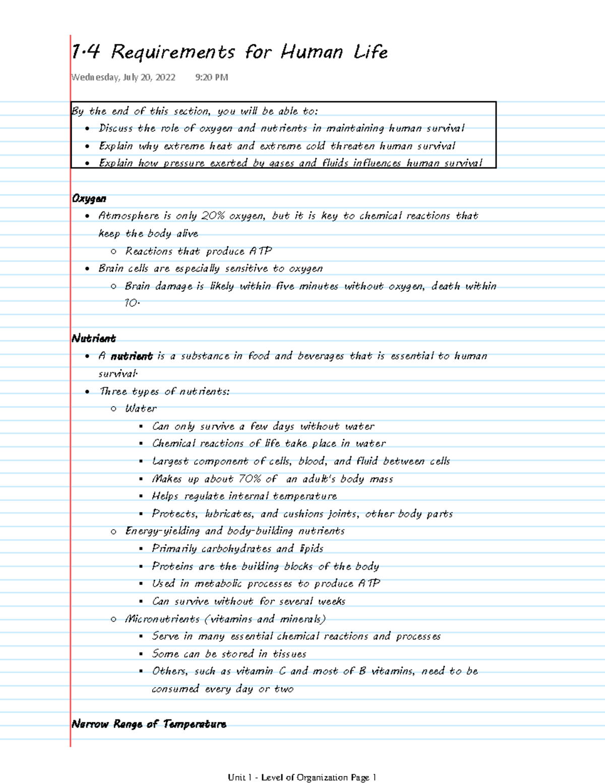 1.4 Requirements for Human Life - By the end of this section, you will ...