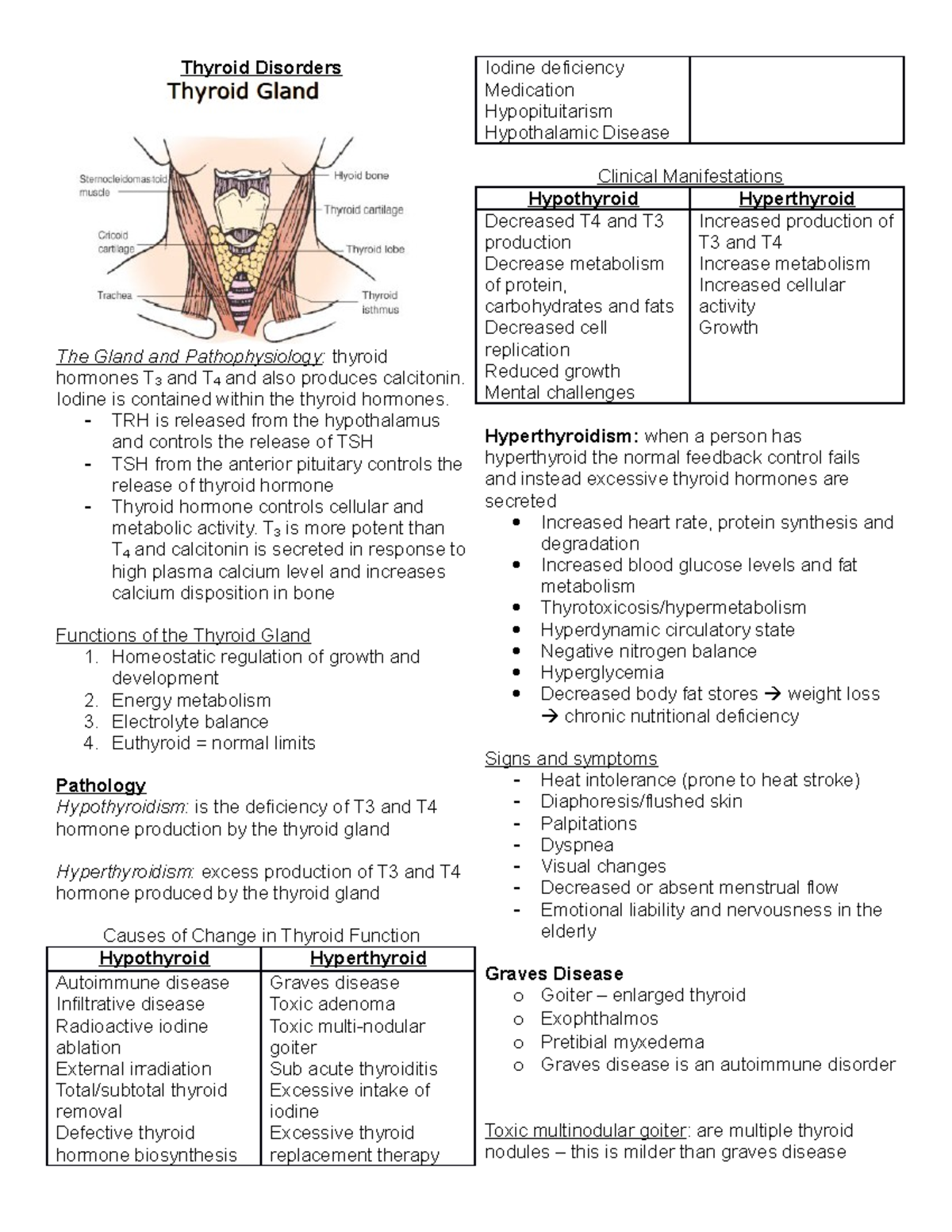 Thyroid Disorders - Thyroid Disorders The Gland and Pathophysiology ...