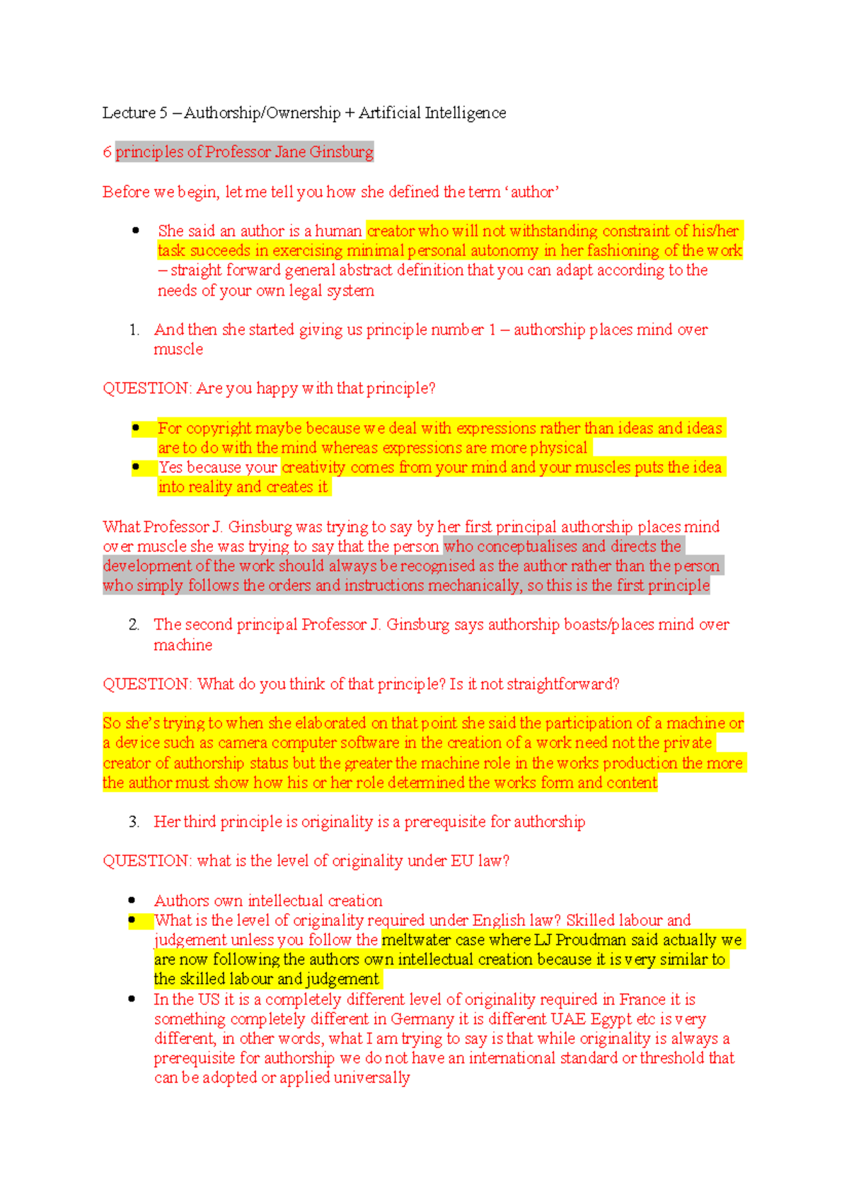 Lecture 5 - IPL - Lecture 5 – Authorship/Ownership + Artificial ...