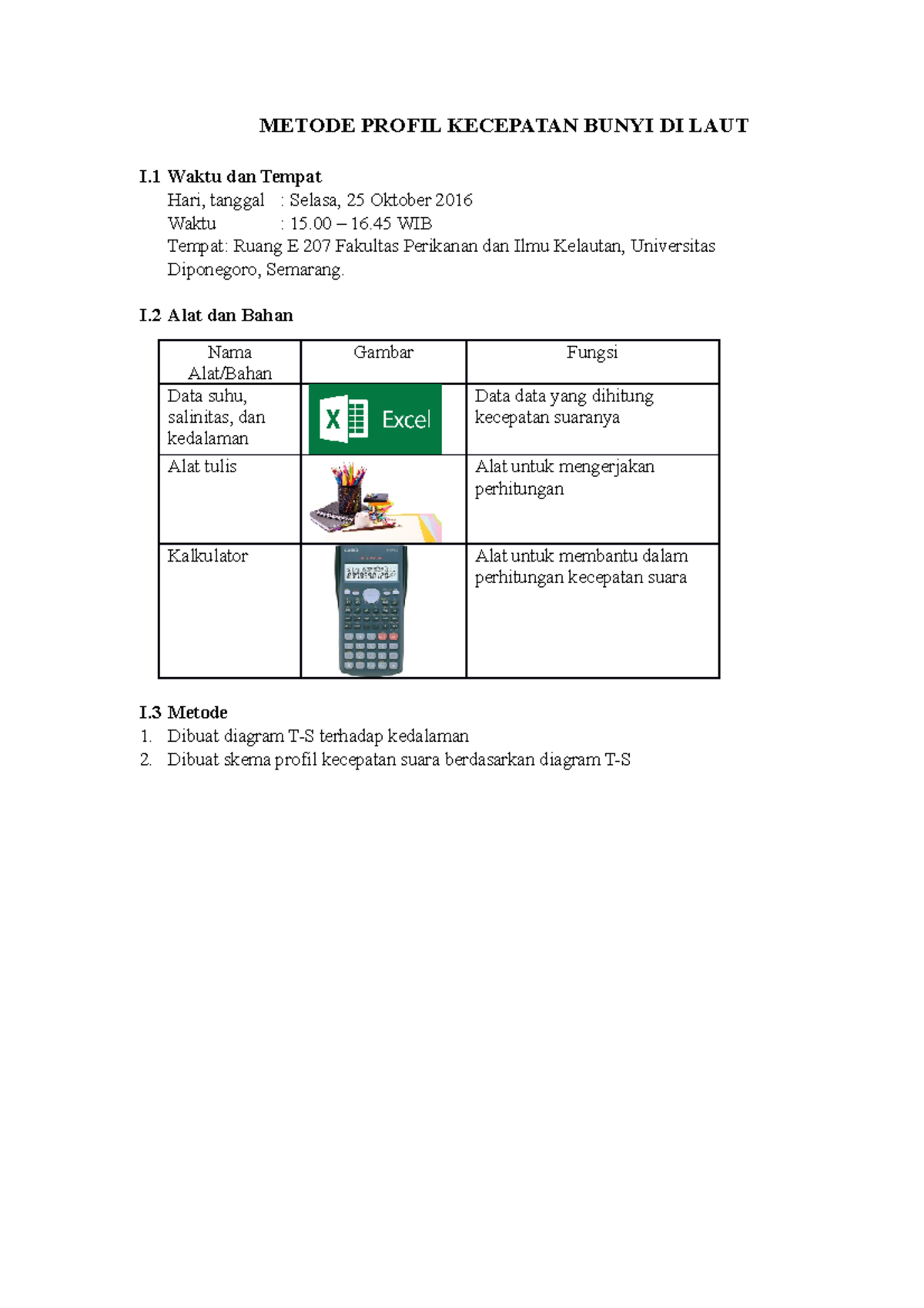 Metode Profil Kecepatan Bunyi DI LAUT - METODE PROFIL KECEPATAN BUNYI ...