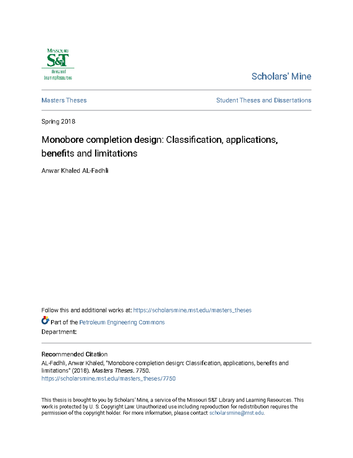 Monobore completion design Classification applications benefit ...