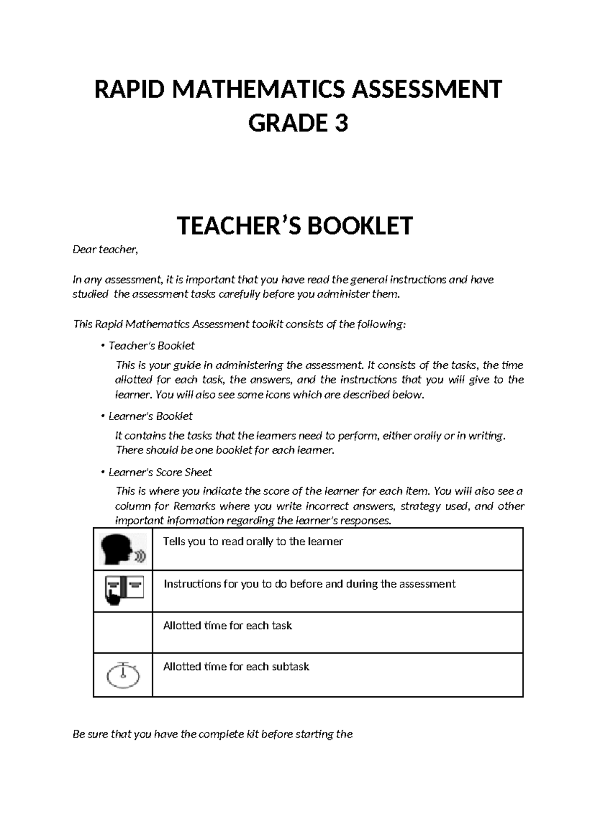 Copy of RMA Grade 3 Assessment Materials Booklet 13 June 2023 RAPID