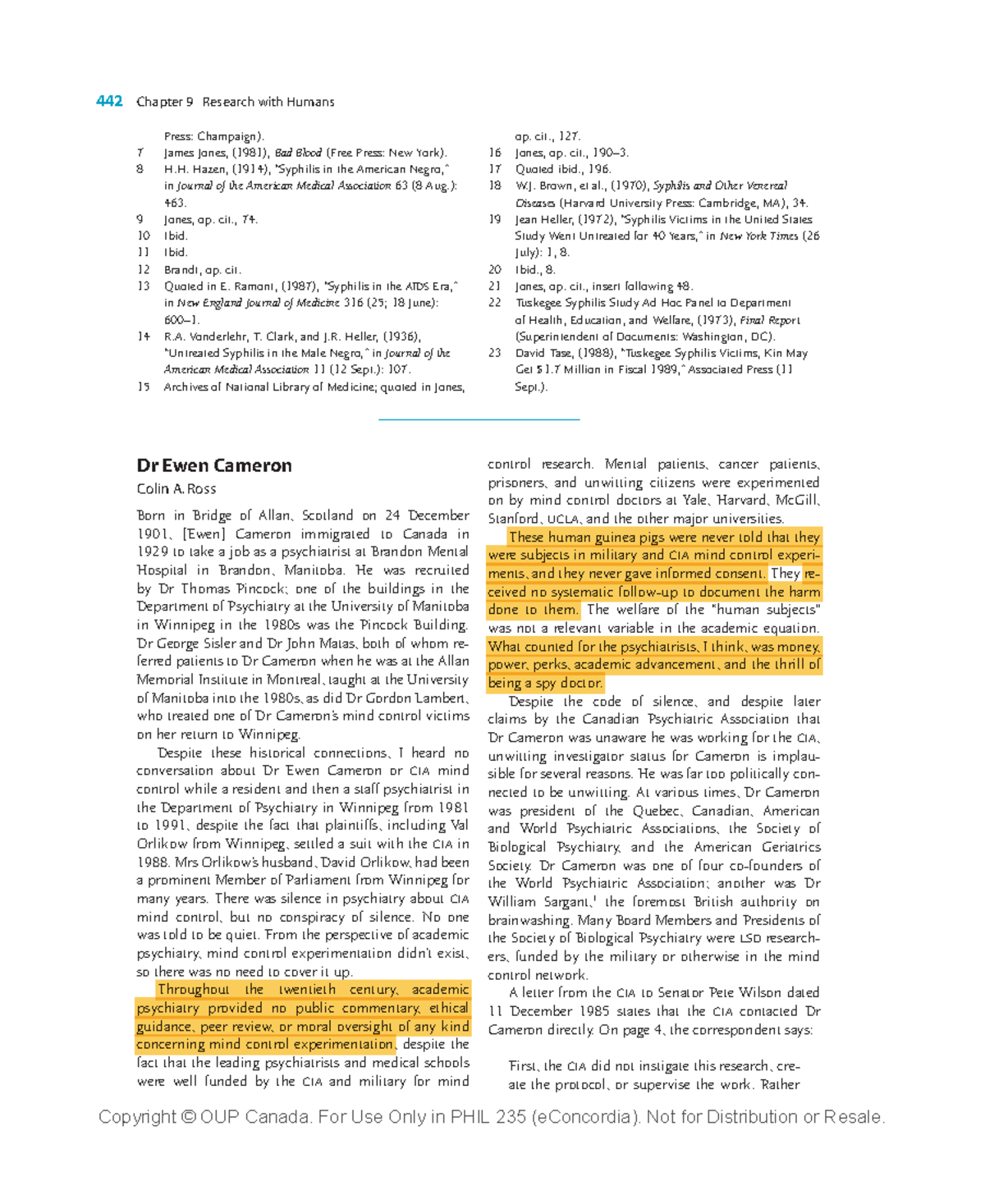 Lesson 9 Colin A ROSS - theo 201 - 442 Chapter 9 Research with Humans ...