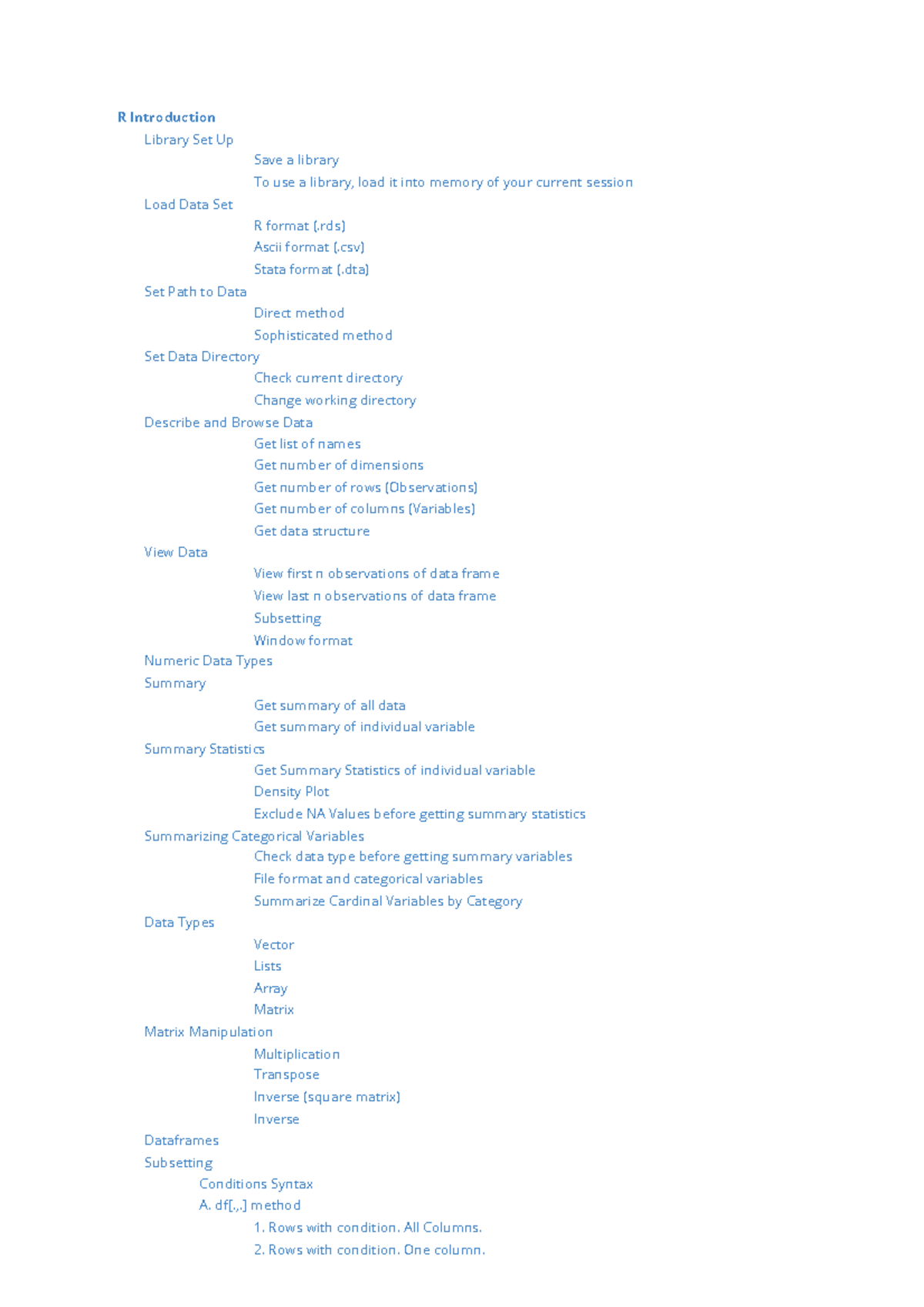 R Introduction - R Introduction Library Set Up Save a library To use a ...