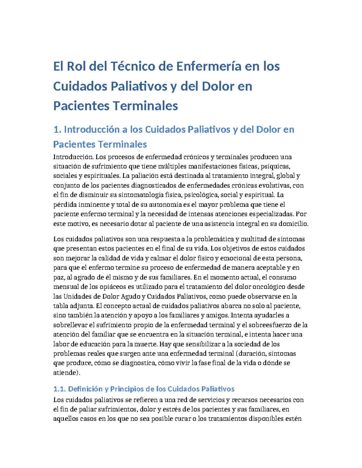 El Rol del Técnico de Enfermería en los Cuidados Paliativos y del Dolor ...