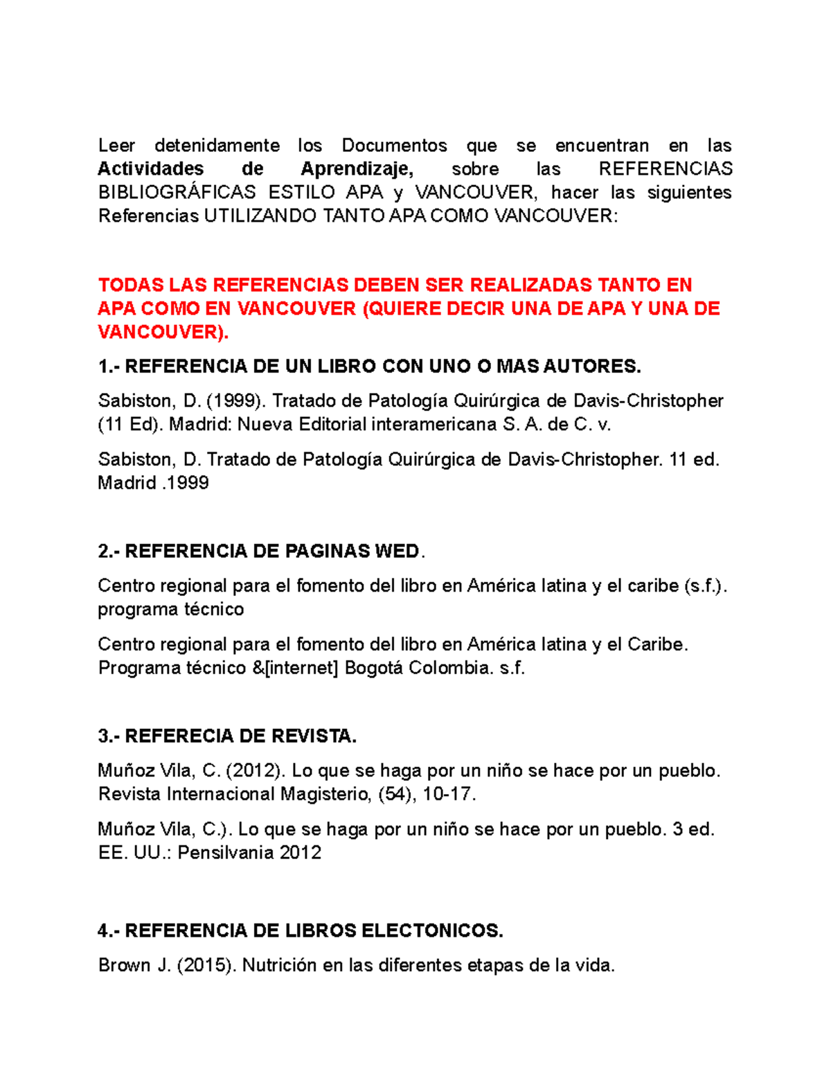 Referencias APA Y Vancouver - Leer detenidamente los Documentos que se ...