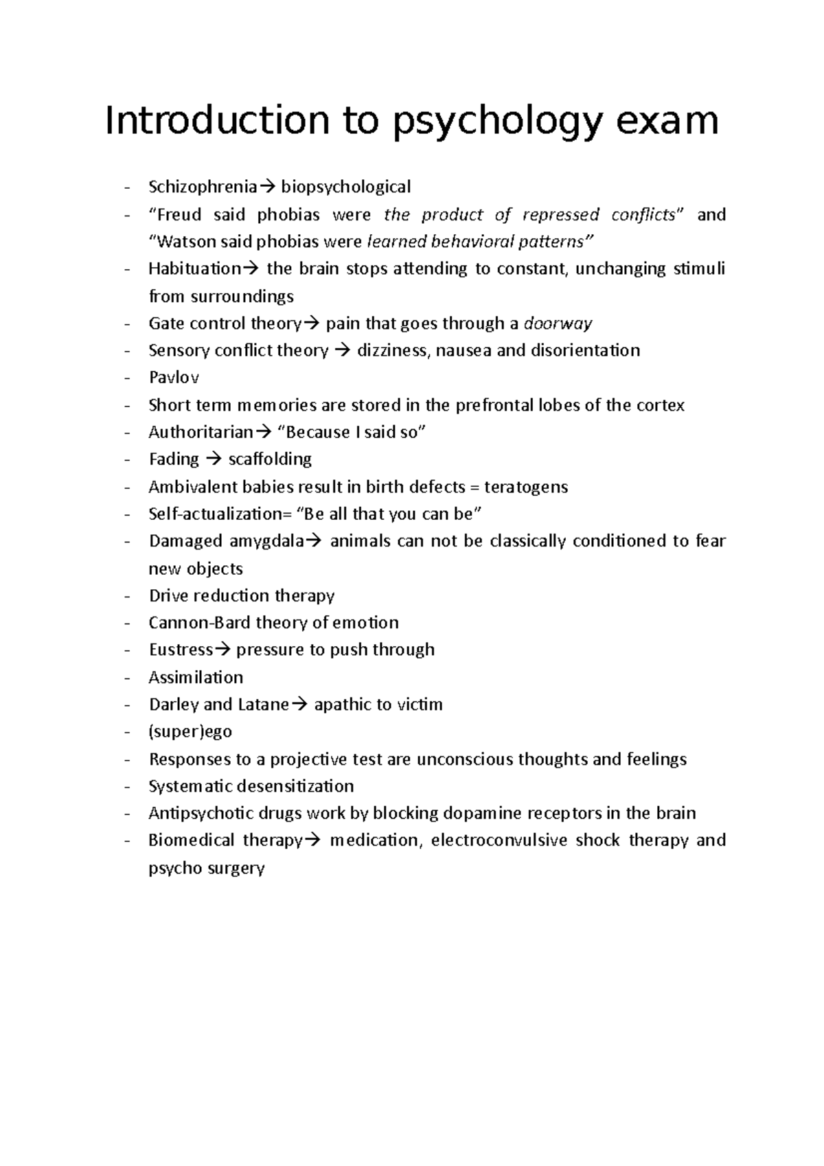 Introduction to psychology, antwoorden - Introduction to psychology ...