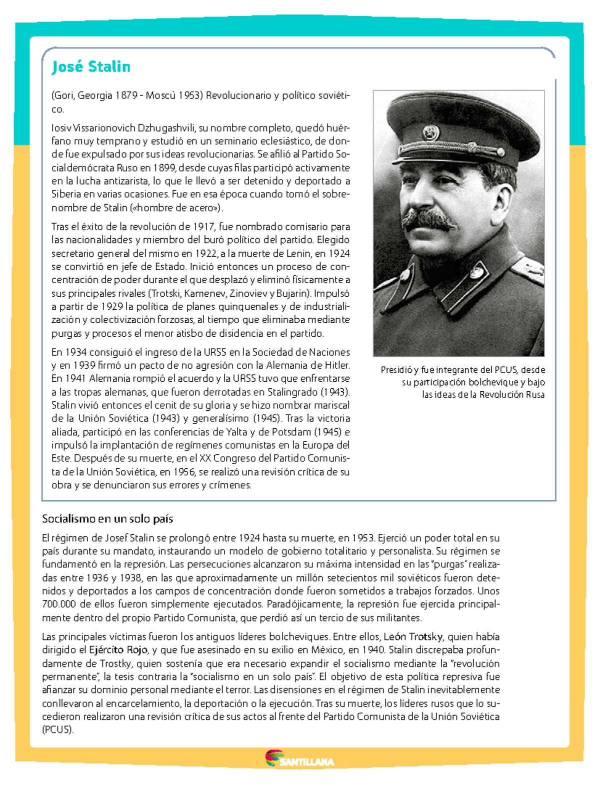 Estalin - Socialismo en un solo país El régimen de Josef Stalin se ...