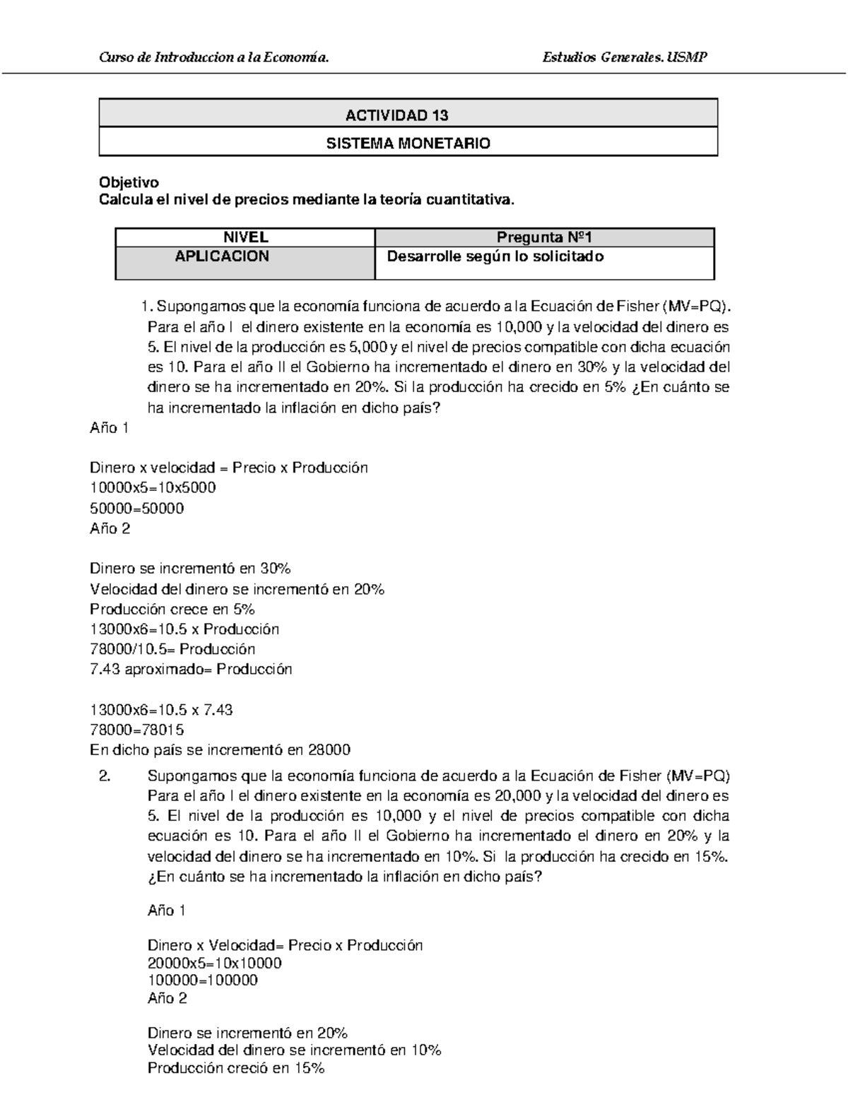 Tarea 13 (1) - Curso de Introduccion a la EconomÌa. Estudios Generales ...