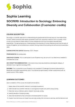 Intro to Sociology - Unit 1 - Touchstone 1 - Name: Gina N Welch Date ...