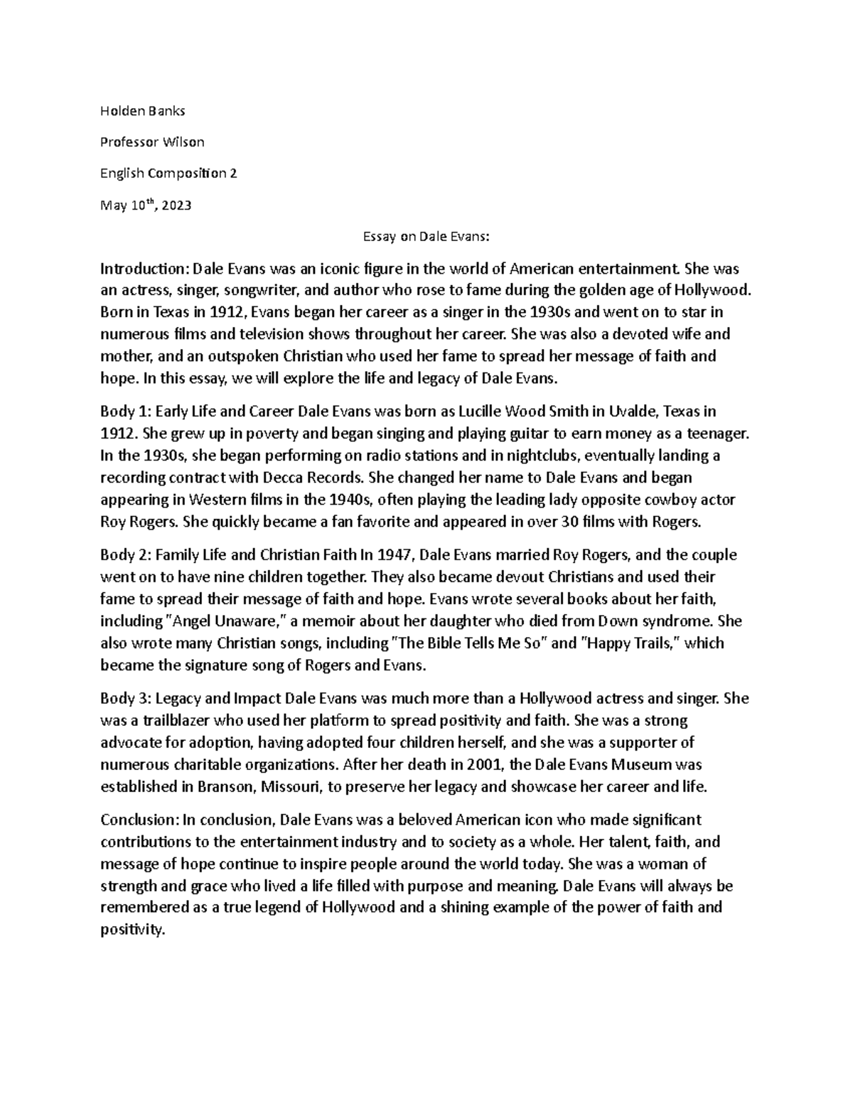 Document 848610096 - Holden Banks Professor Wilson English Composition ...