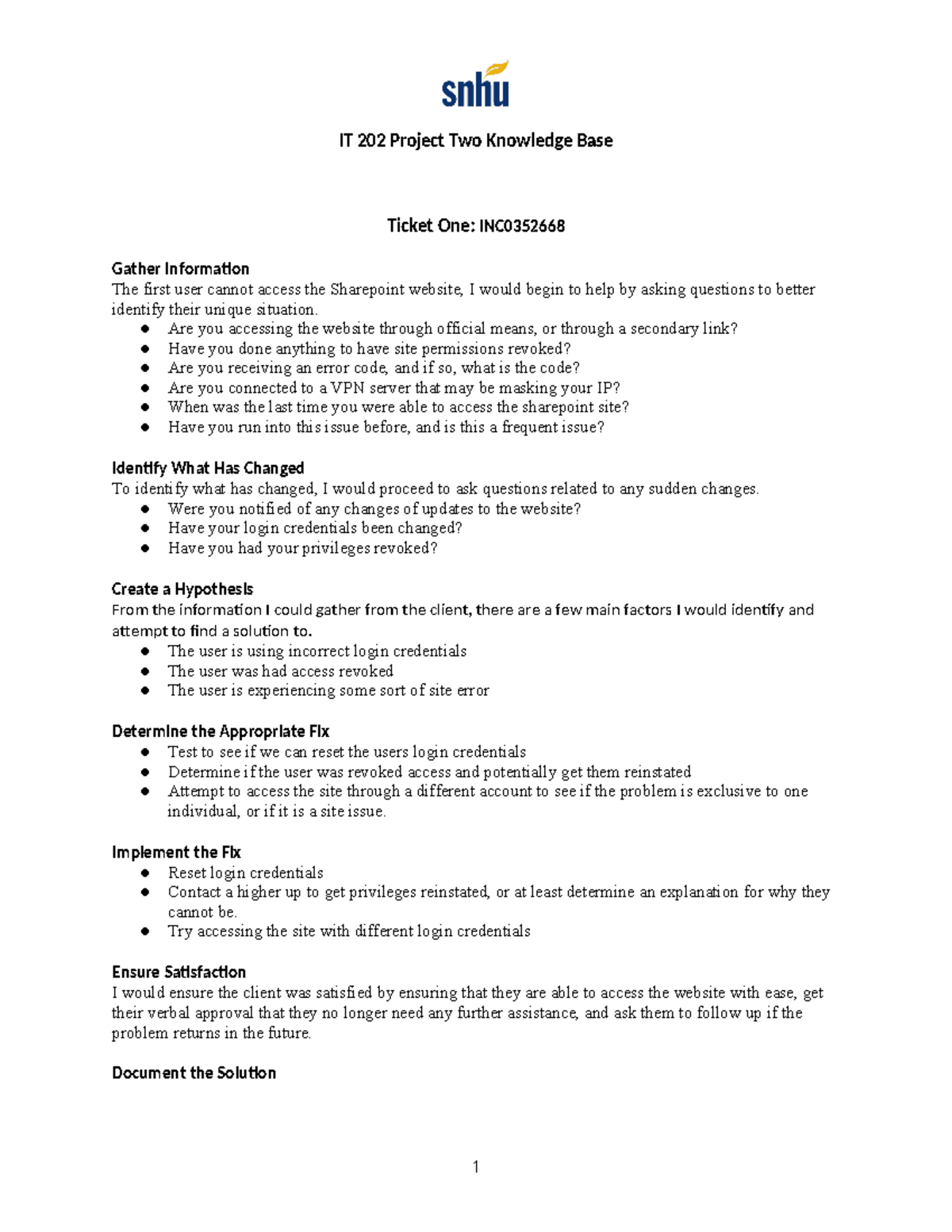 IT 202 Project Two Knowledge Base - Are you accessing the website ...