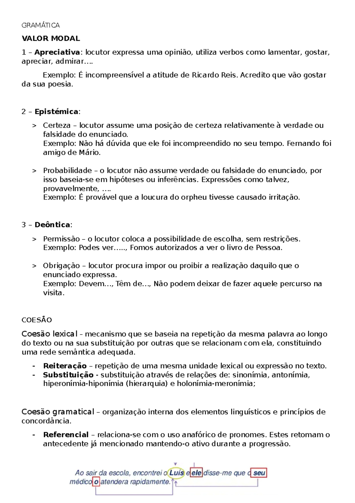 Gramática resumos - GRAMÁTICA VALOR MODAL 1 – Apreciativa : locutor ...
