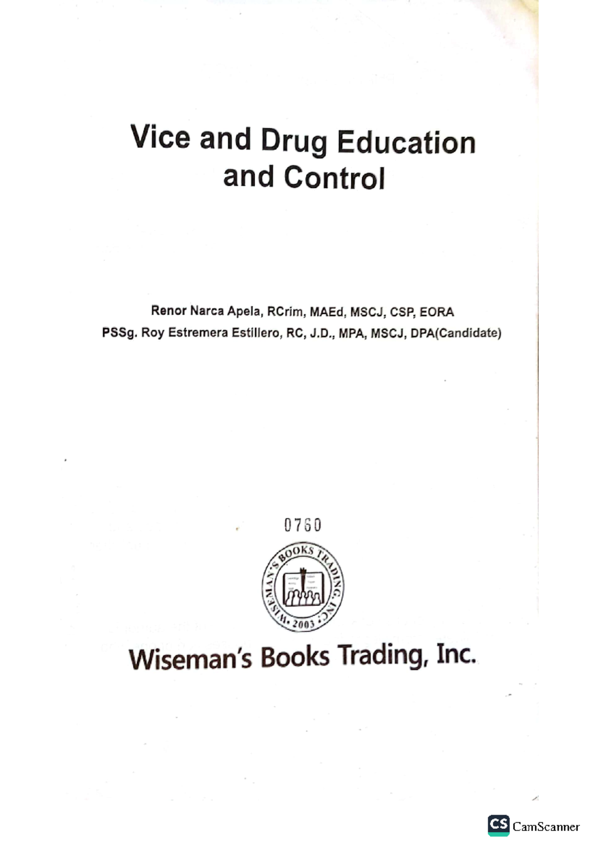 VICE &DRUG Addiction & Control - Bachelor of Science in Criminology ...