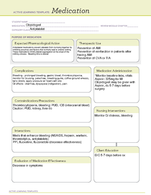 ATI Pharm card Lidocaine - ACTIVE LEARNING TEMPLATES Medication STUDENT ...