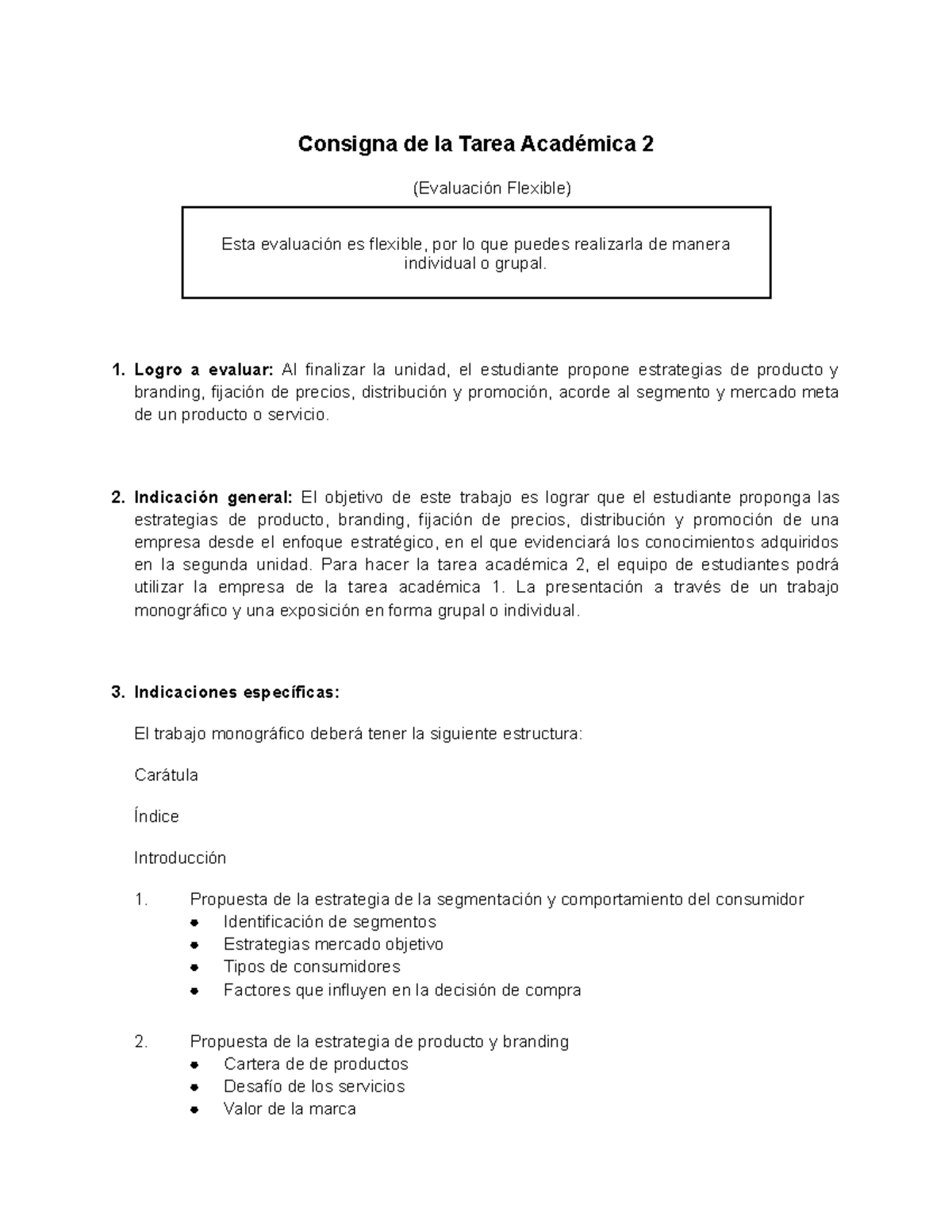 GC A85D Consigna TA2 24C2A V3 docx - Consigna de la Tarea Académica 2 (Evaluación Flexible) Esta ...