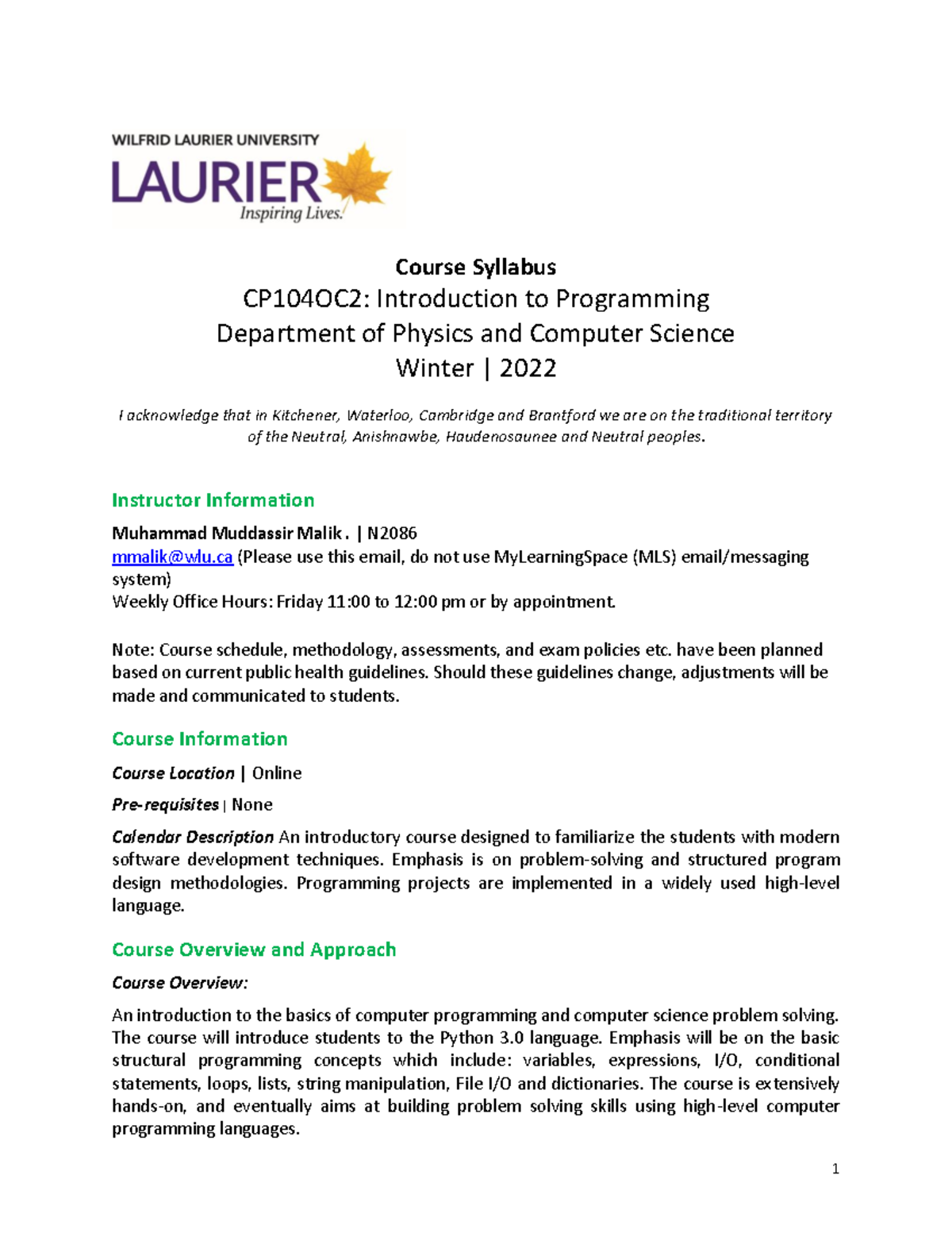 Syllabus of course works, assessments and exams - Course Syllabus ...