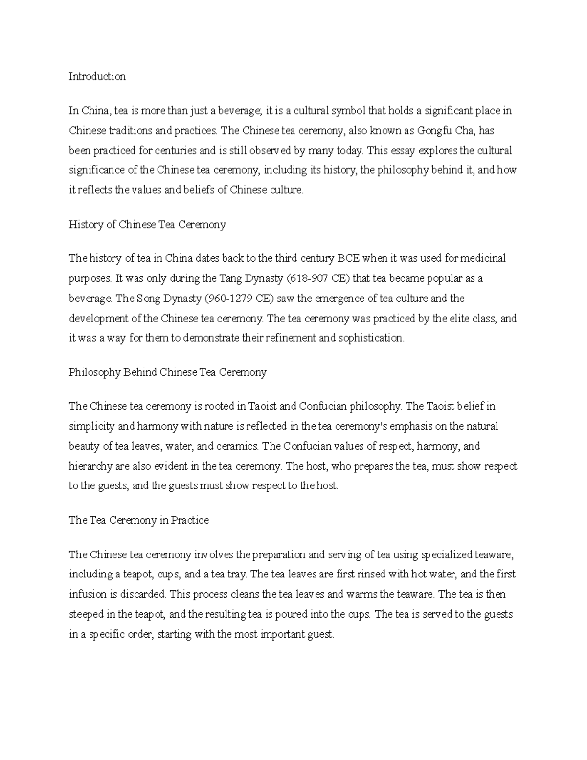 Title The Cultural Significance of Traditional Chinese Tea Ceremony ...