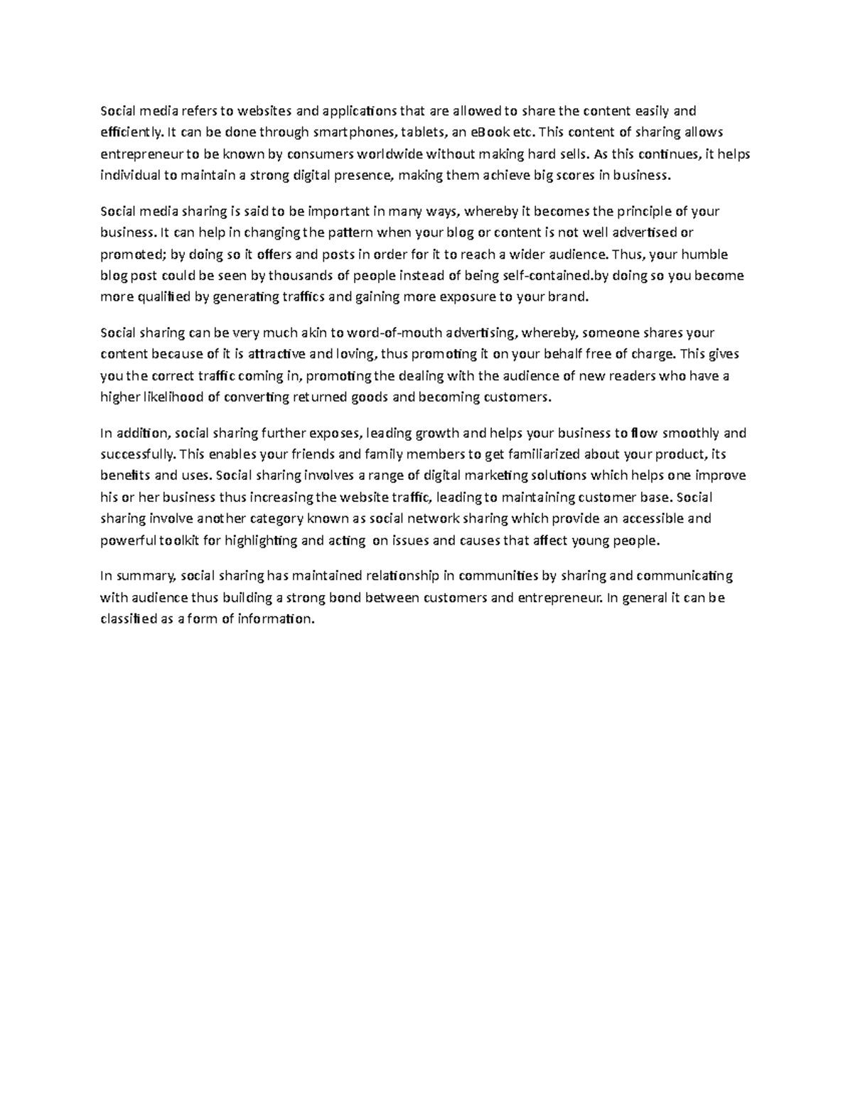 Social media advert - Class assignment submitted. Good score - Social ...