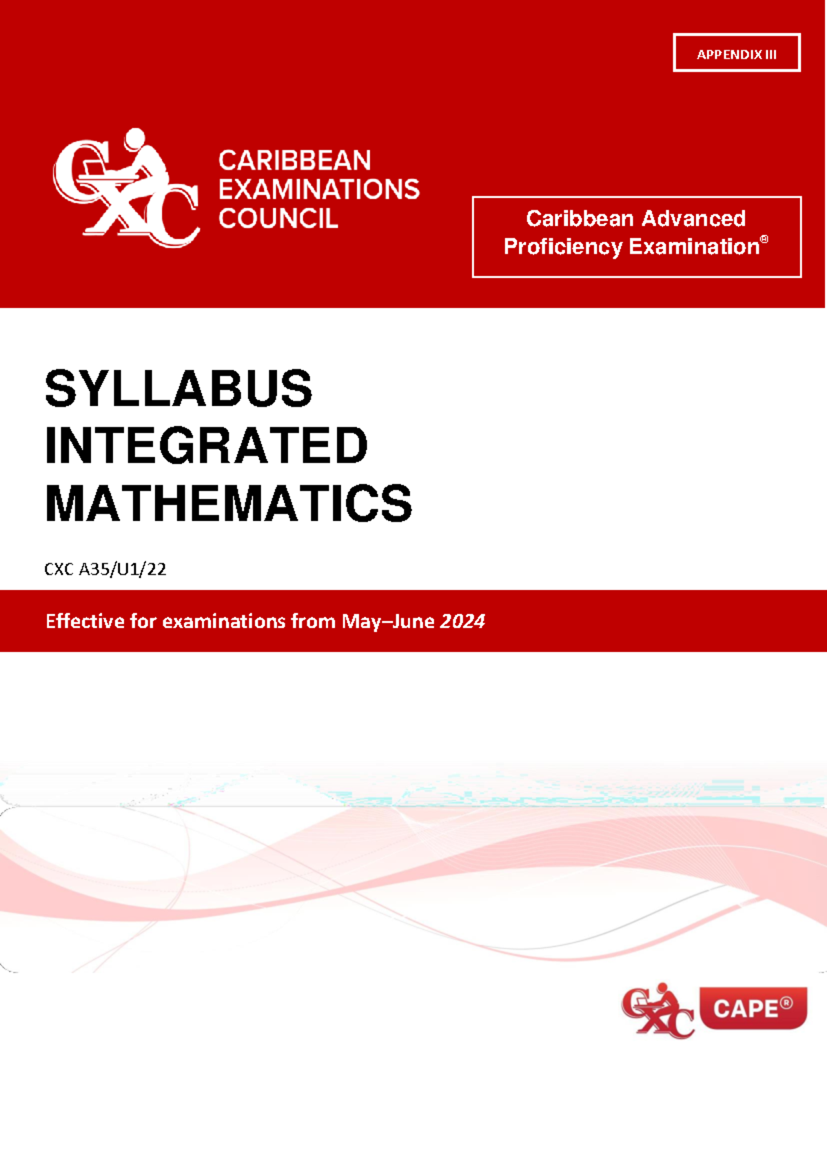CAPE Integrated Mathematics Syllabus - Rev Oct 2022 - SYLLABUS ...