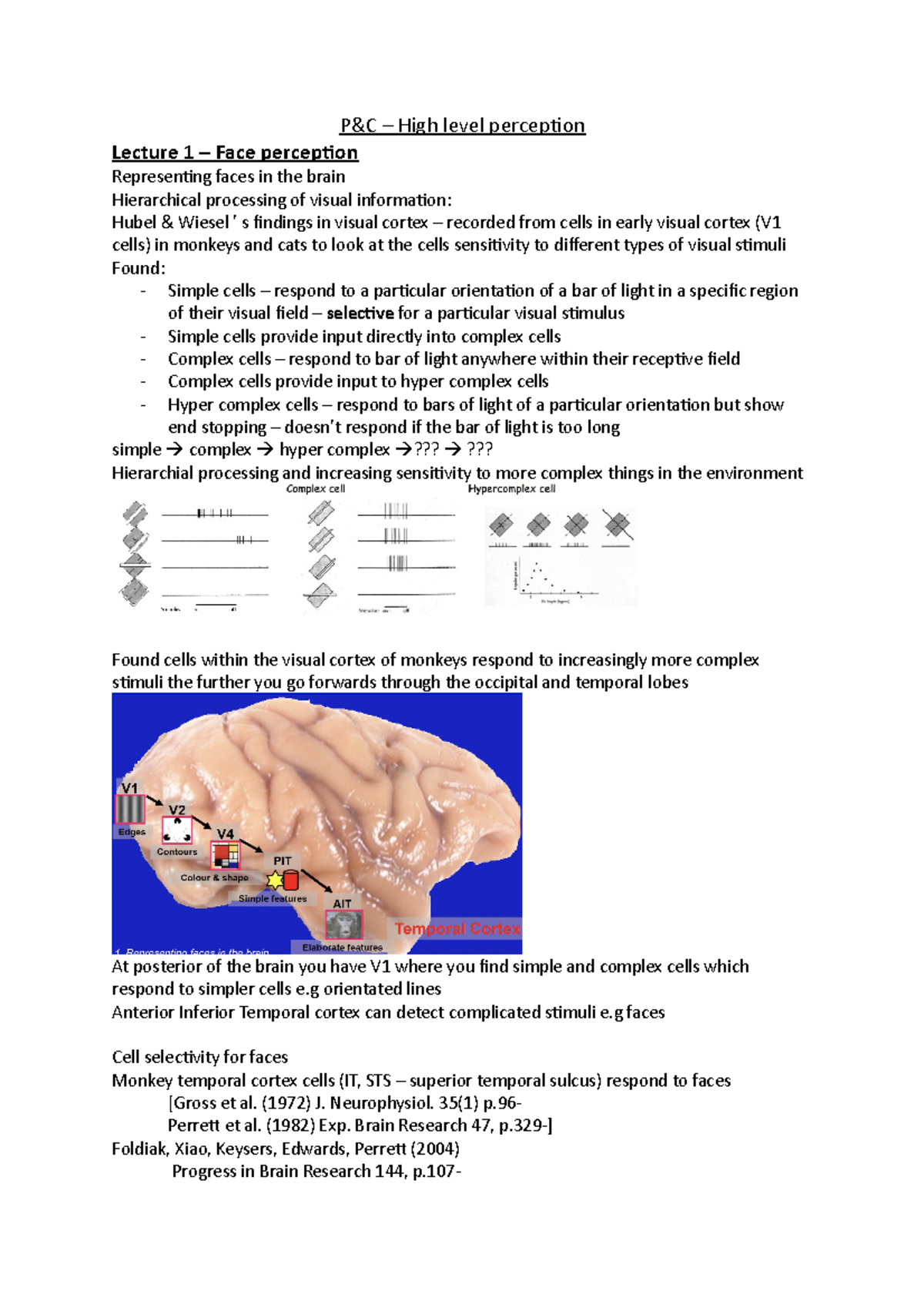 P&C - High level perception - P&C – High level perception Lecture 1 ...