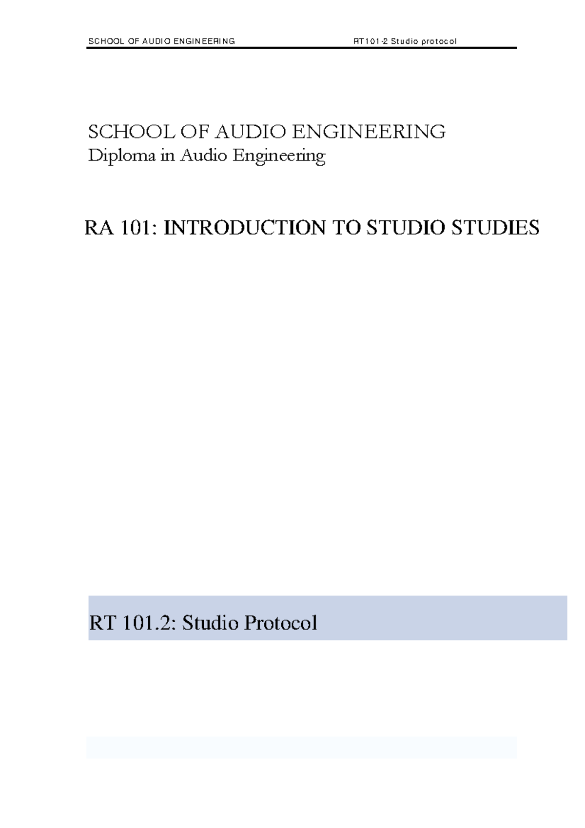 Sound Engineering for students - introduction Sound Engineering ...