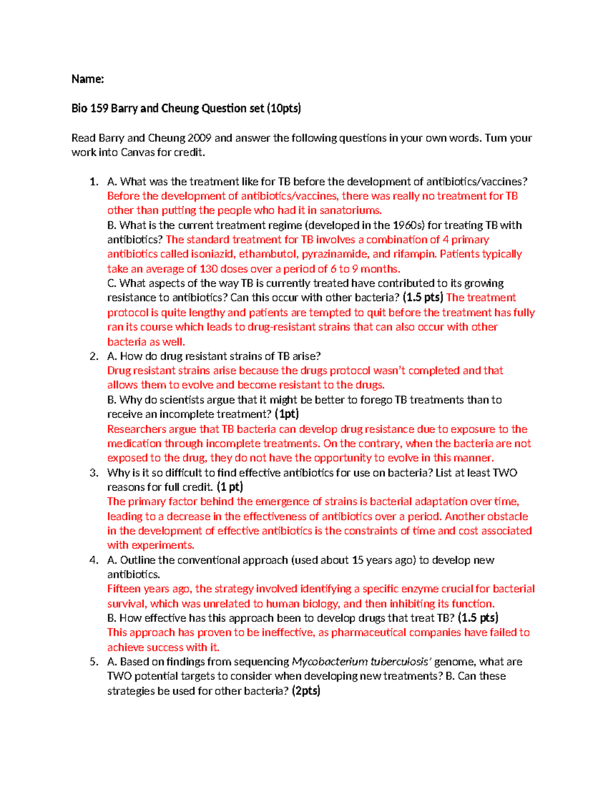 Barry and Cheung Article Questions Updated - Name: Bio 159 Barry and ...