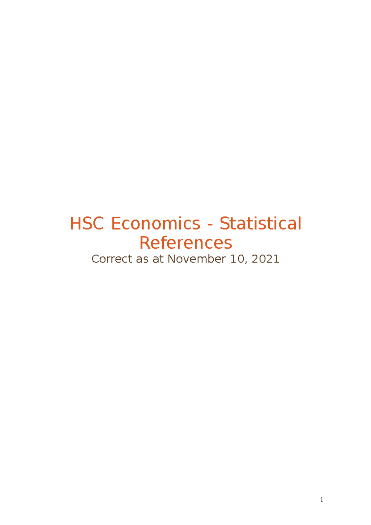stats booklet economics - HSC Economics - Statistical References ...