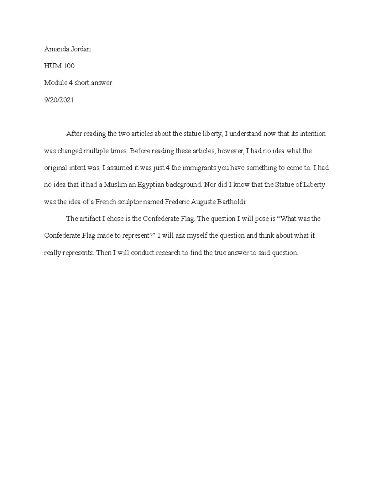 HUM100 Mod4Short Answer - Amanda Jordan HUM 100 Module 4 short answer 9 ...