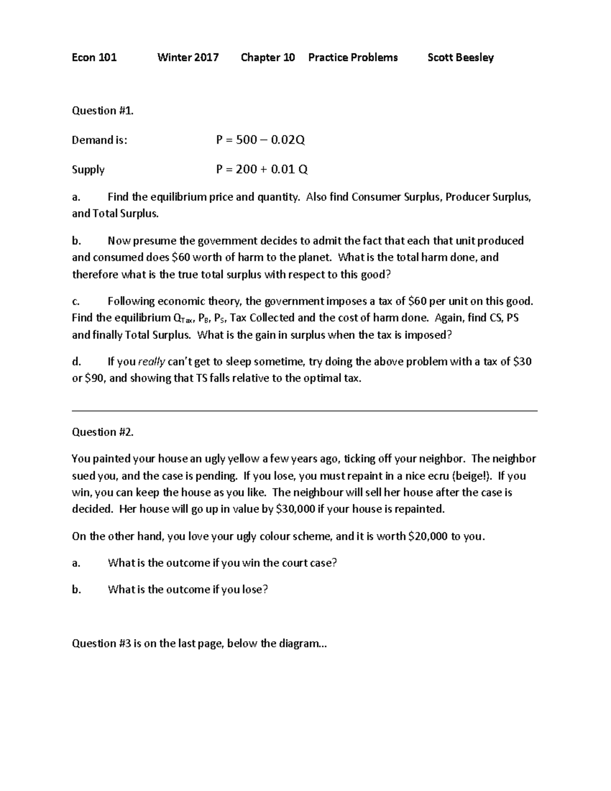 101 BP Chapter 10 practice problems - Econ 101 Winter 2017 Chapter 10 Practice Problems Scott ...
