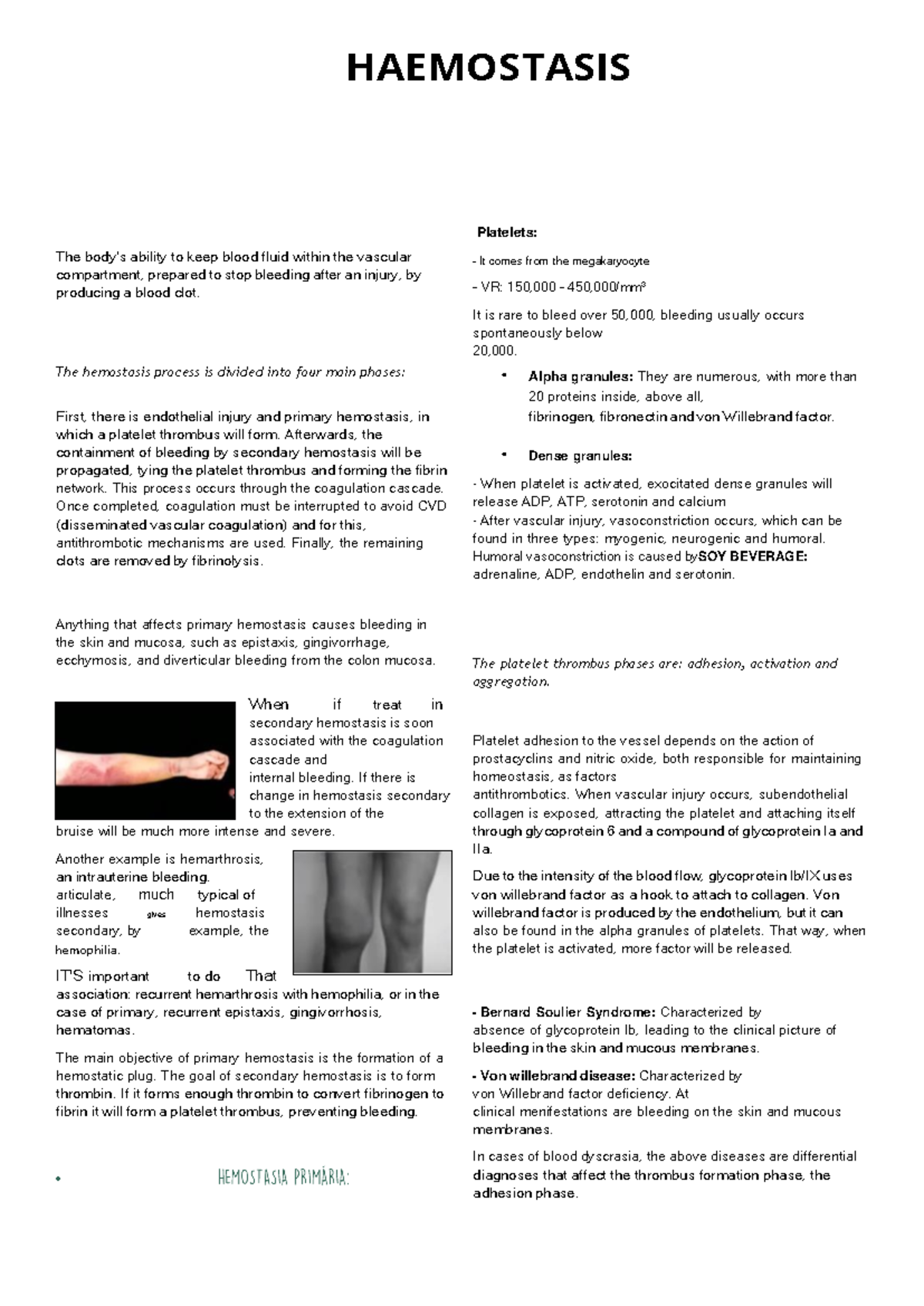 Haemostasis mechanism - Platelets: The body's ability to keep blood ...