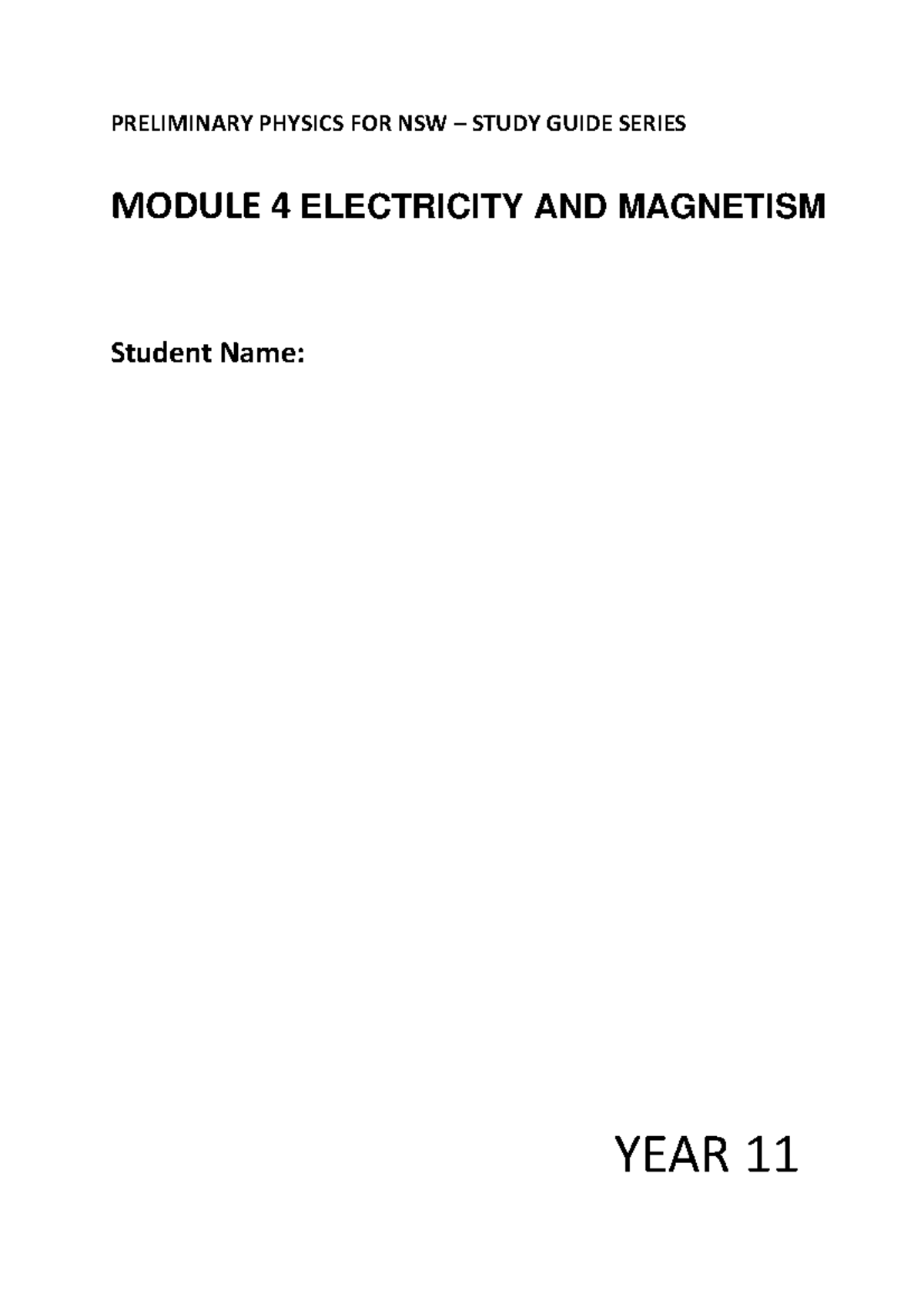 Module 4 Electricity and Magnetism Answers - PRELIMINARY PHYSICS FOR ...