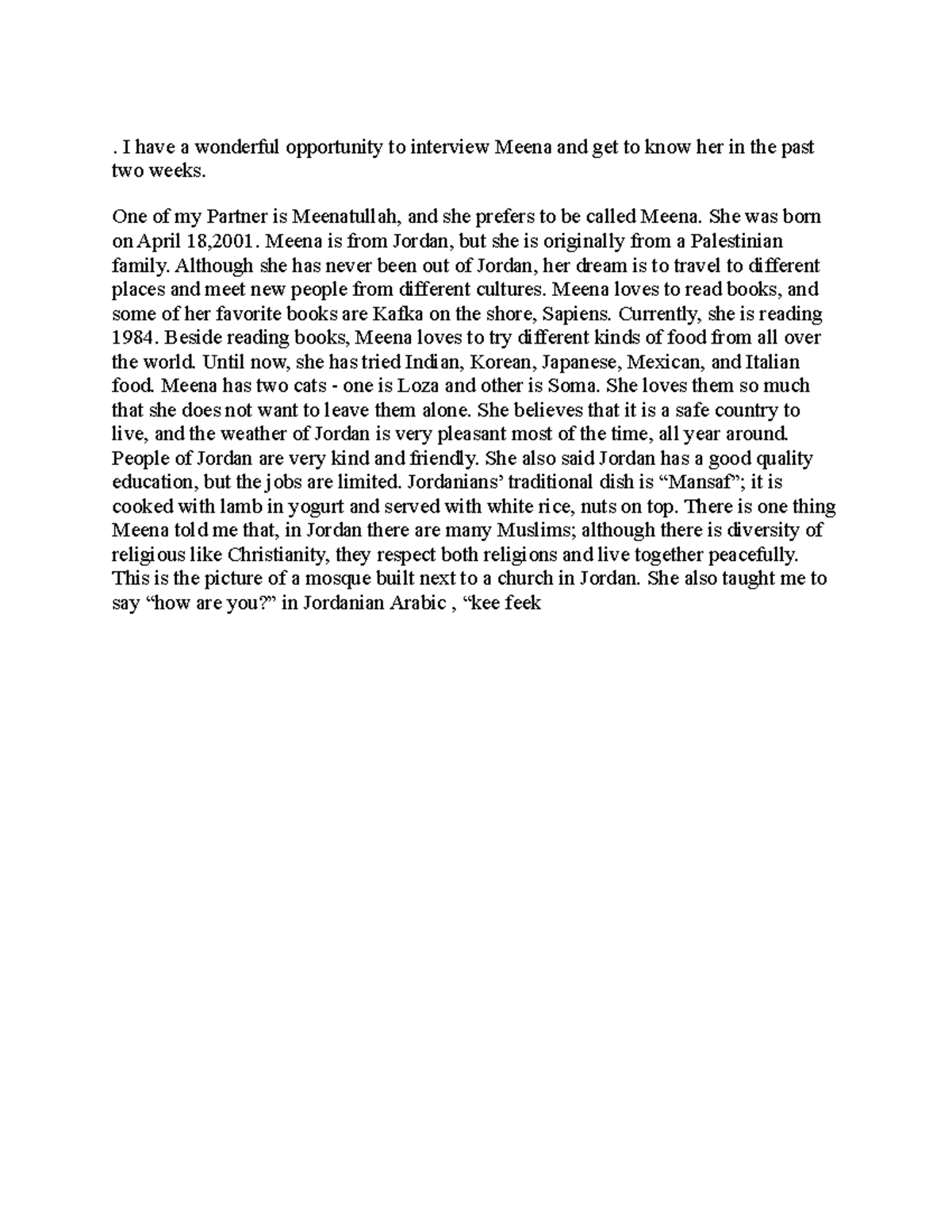 Memem - practical - . I have a wonderful opportunity to interview Meena ...