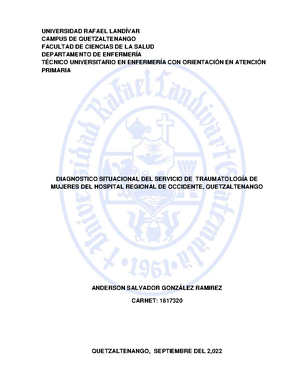 DIA 1 Practica - UNIVERSIDAD RAFAEL LANDIVAR FACULTAD CIENCIA DE LA ...