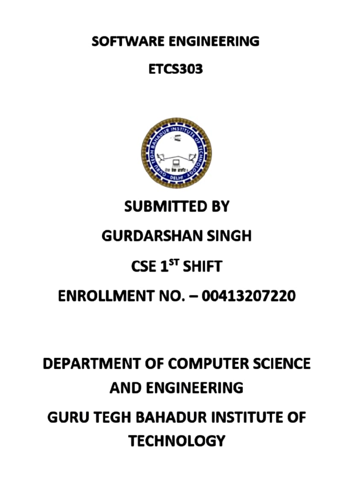 SE Assignment - Gurdarshan Singh - Software engineering - Studocu