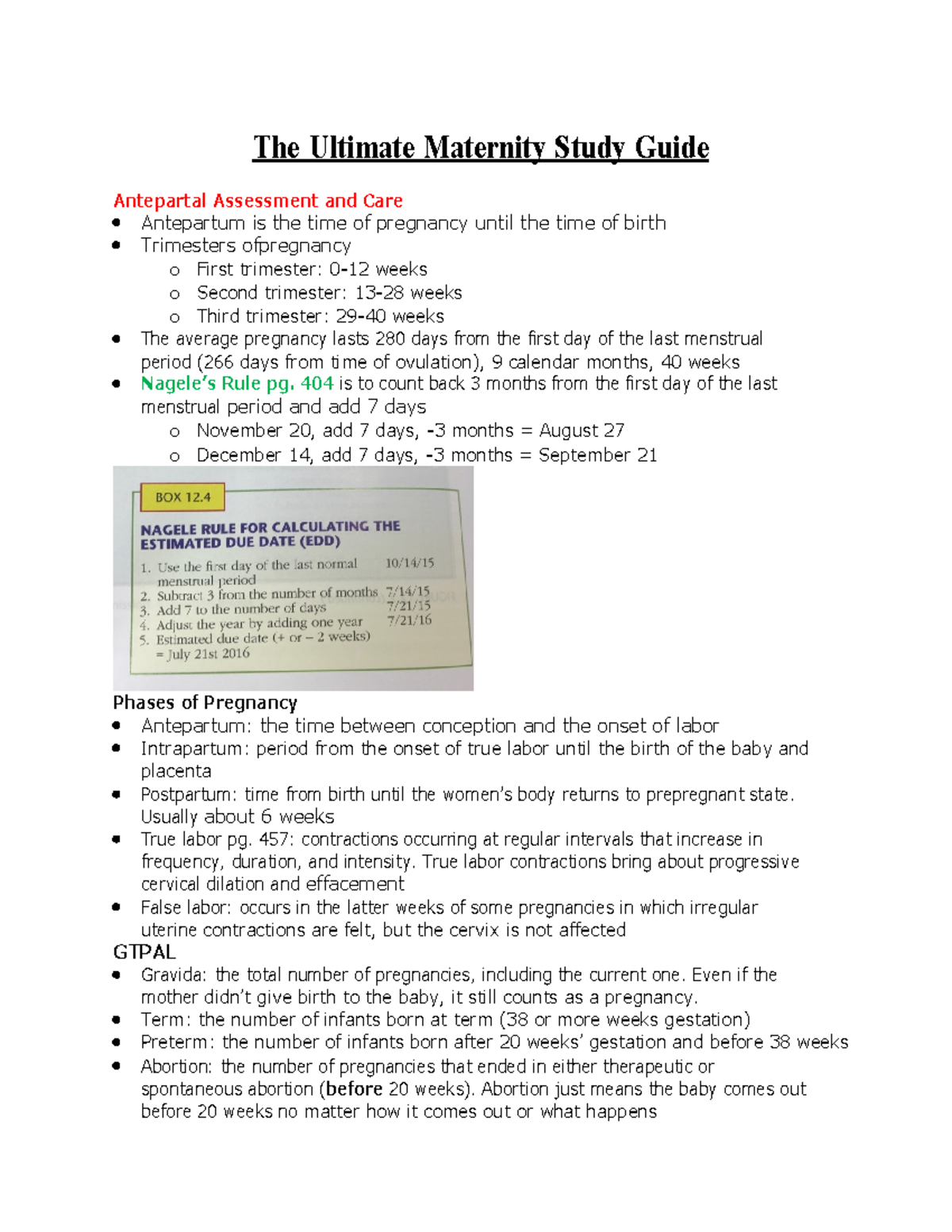 The Ultimate Maternity Study Guide - The Ultimate Maternity Study Guide ...