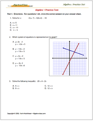 Algebra note - MATH-121-46479 - Studocu