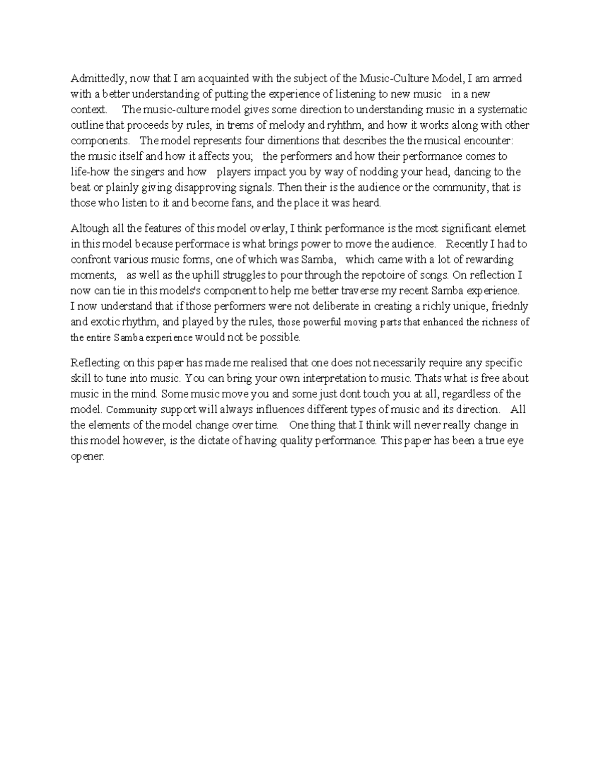 Music Culture Model - Dr. Alexander Casimiro - Admittedly, now that I ...