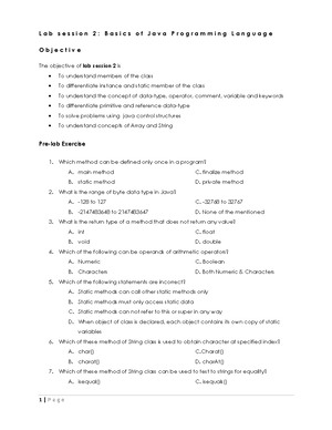OOP Lab session 5 - Distributed System Programming - L a b s e s s i o n 5 : J a v a P o l y m o ...