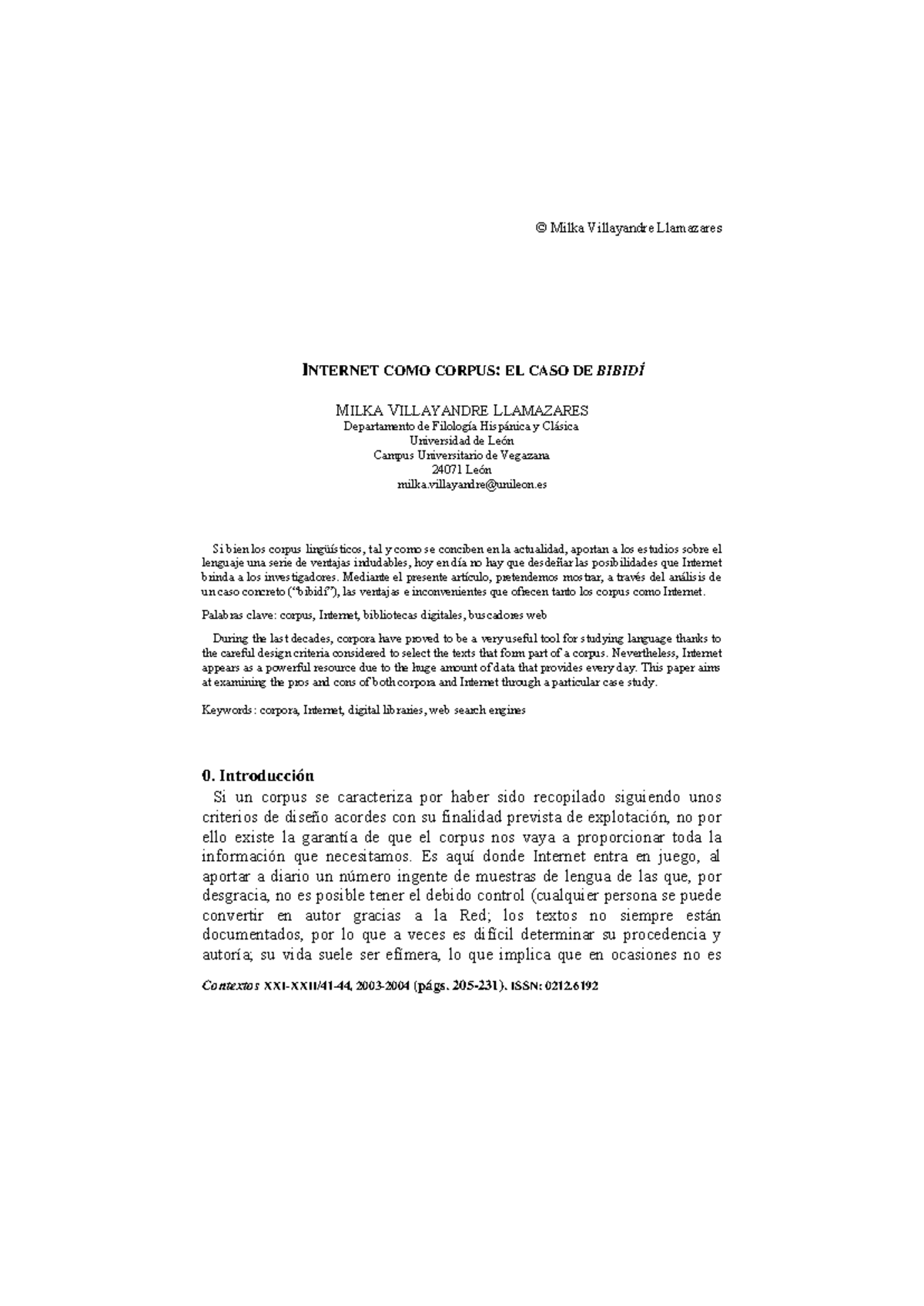 Dialnet-Internet Como Corpus-3822821 - © Milka Villayandre Llamazares Contextos XXI-XXII/41-44 ...