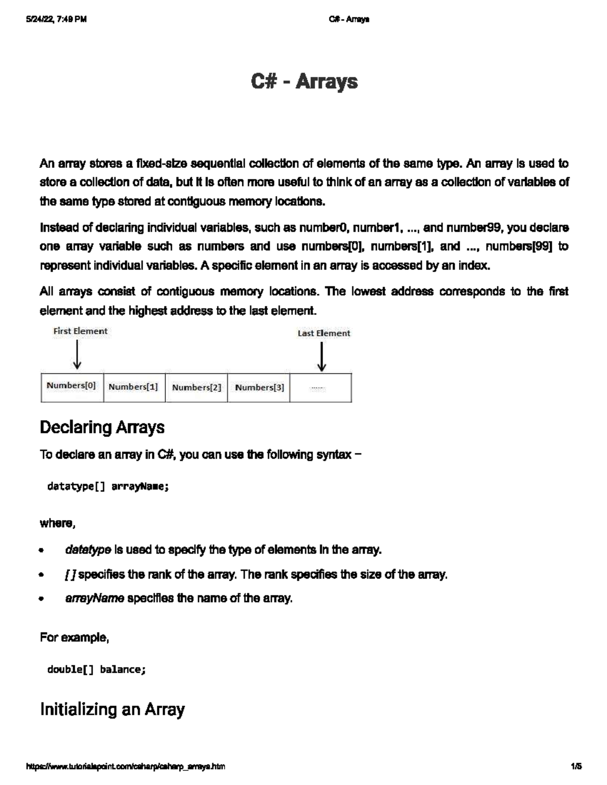 Array - Information and Communication Technology - Studocu