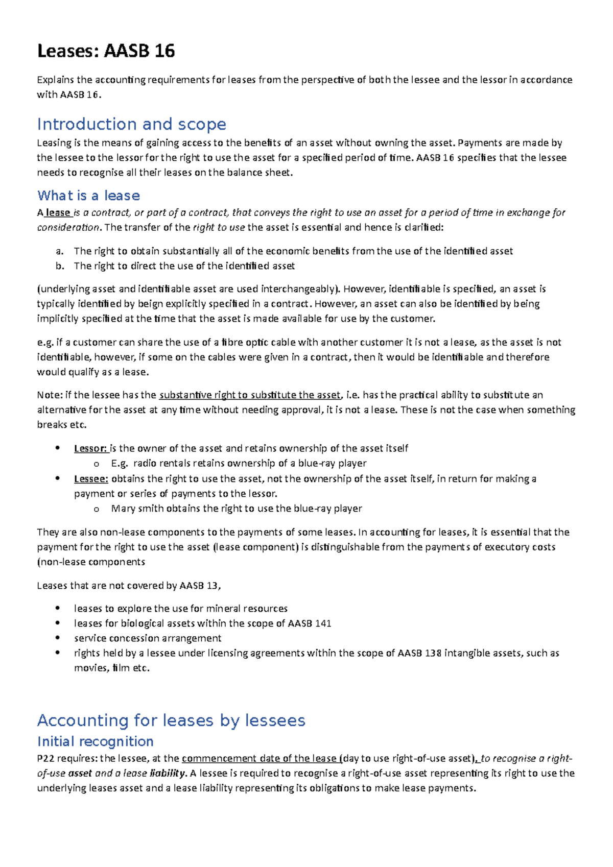 7 leases - Very Detailed from the textbook. - Leases: AASB 16 Explains ...