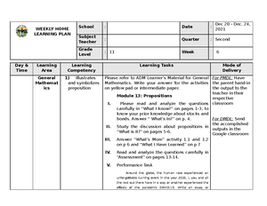 HOPE 1 Module and Worksheet Q2 WEEK 3 - SUBJECT HOPE-1 1 st SEM QUARTER ...