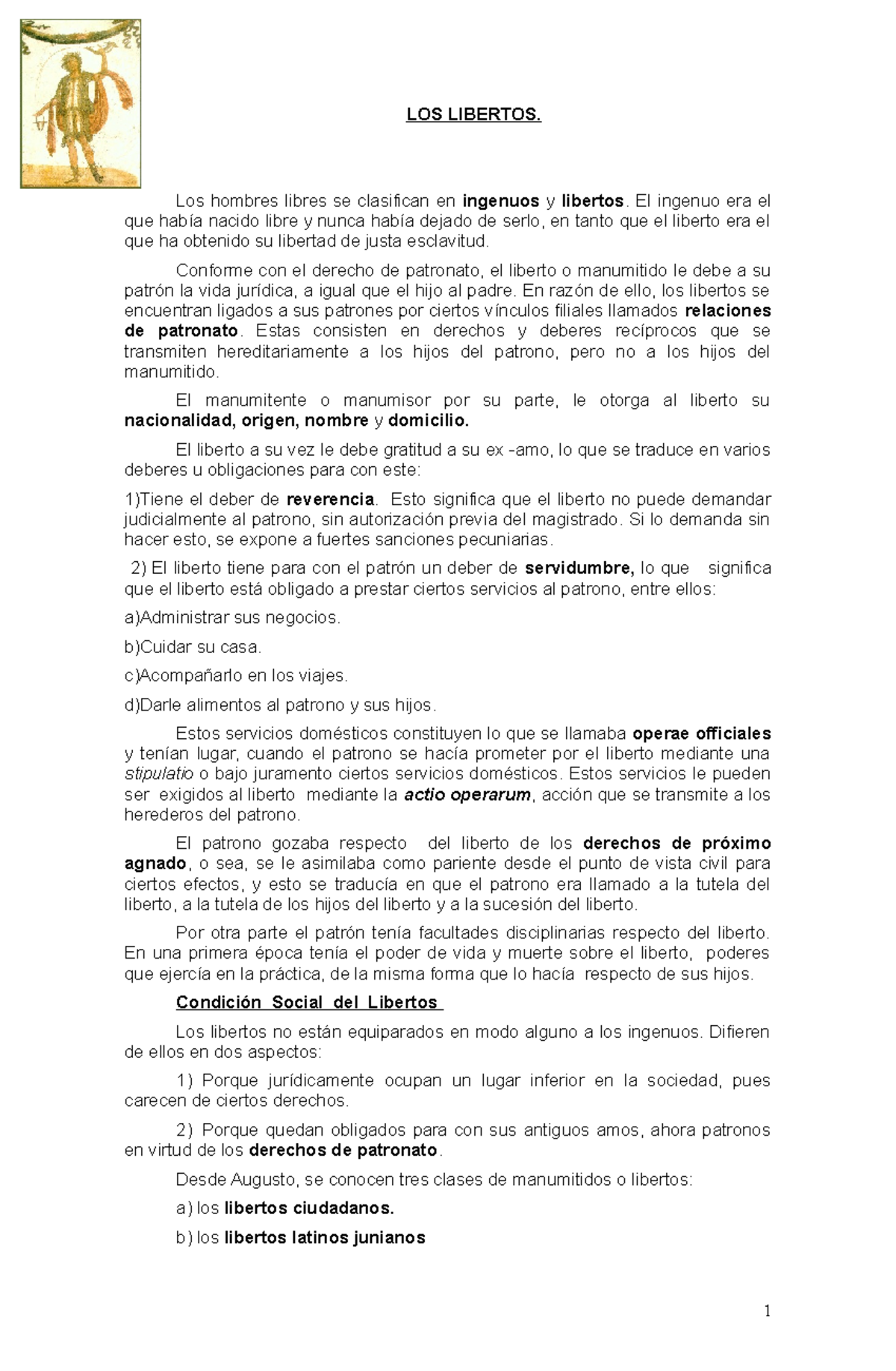 2 - Libertos y más - LOS LIBERTOS. Los hombres libres se clasifican en ...