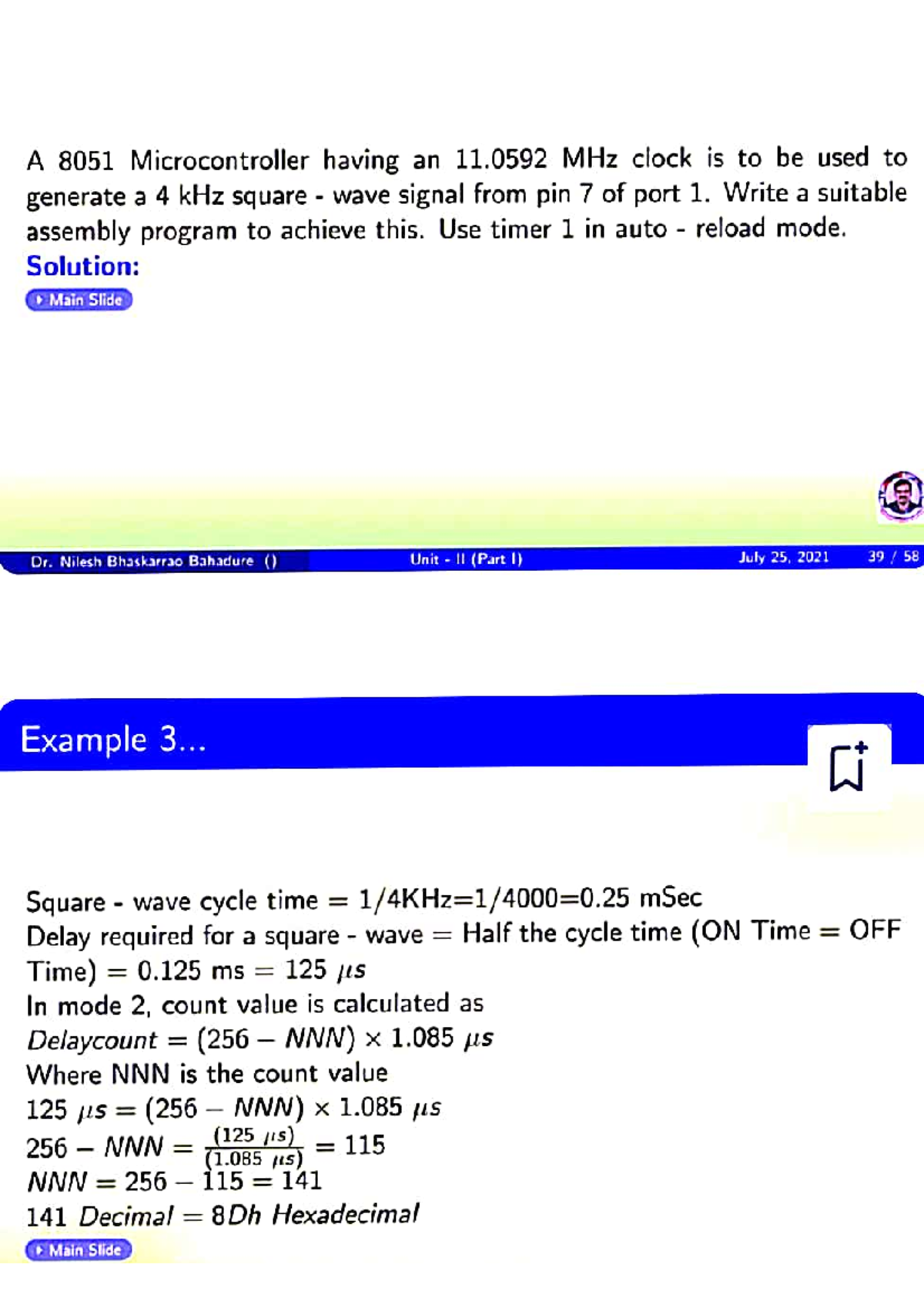 Unit 1 timer problems and program - A 8051 Microcontroller having an 11 ...