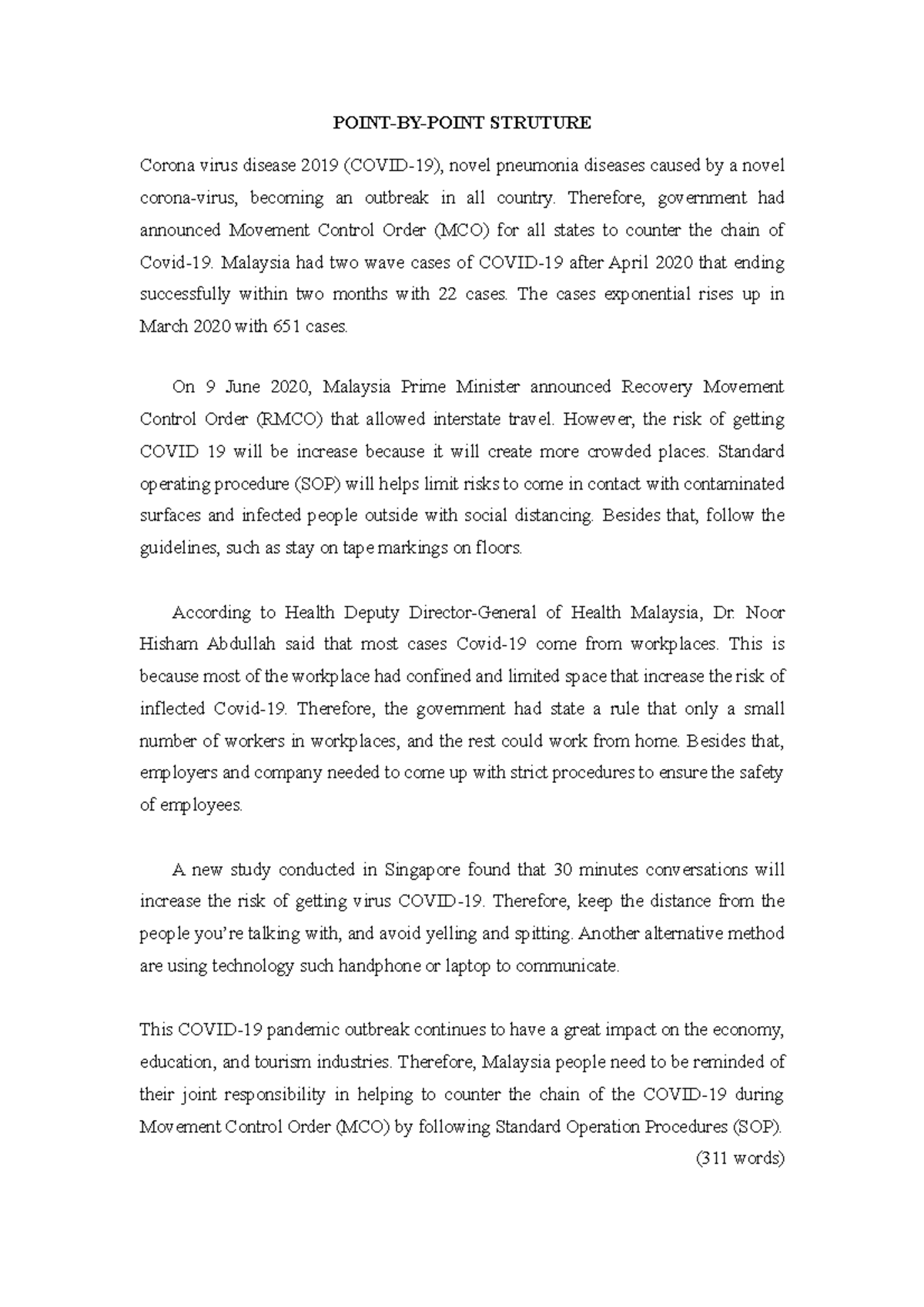 Covid 19 (Writing Assigmnet Past Year) - English Language Proficiency ...