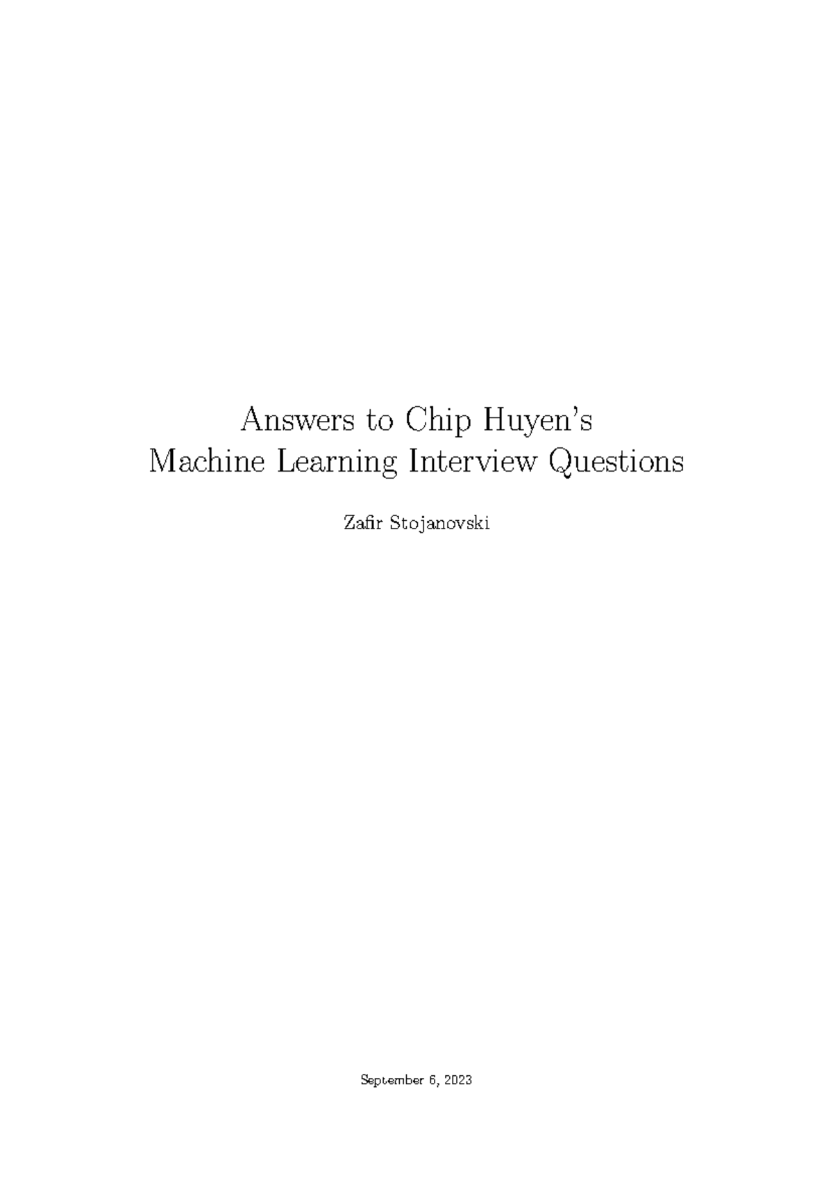 ML Interview Questions and Answers - Answers to Chip Huyen’s Machine ...